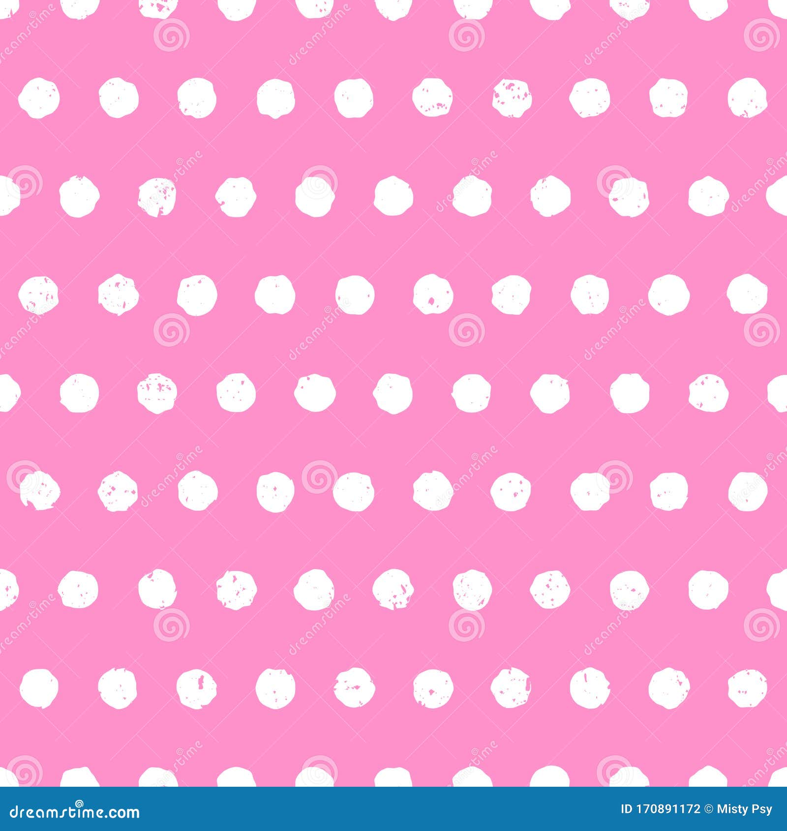 Cute Polka Dot White on Pink Background. Cute Seamless Pattern with ...