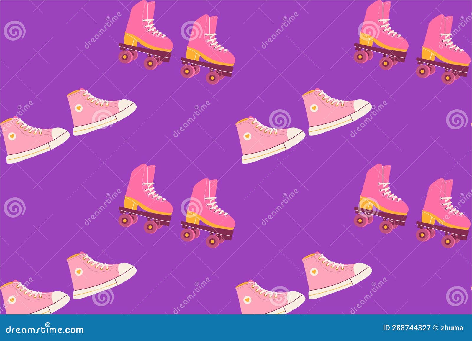 Cute Pop Background - Sport Activity with Rollers Stock Vector ...