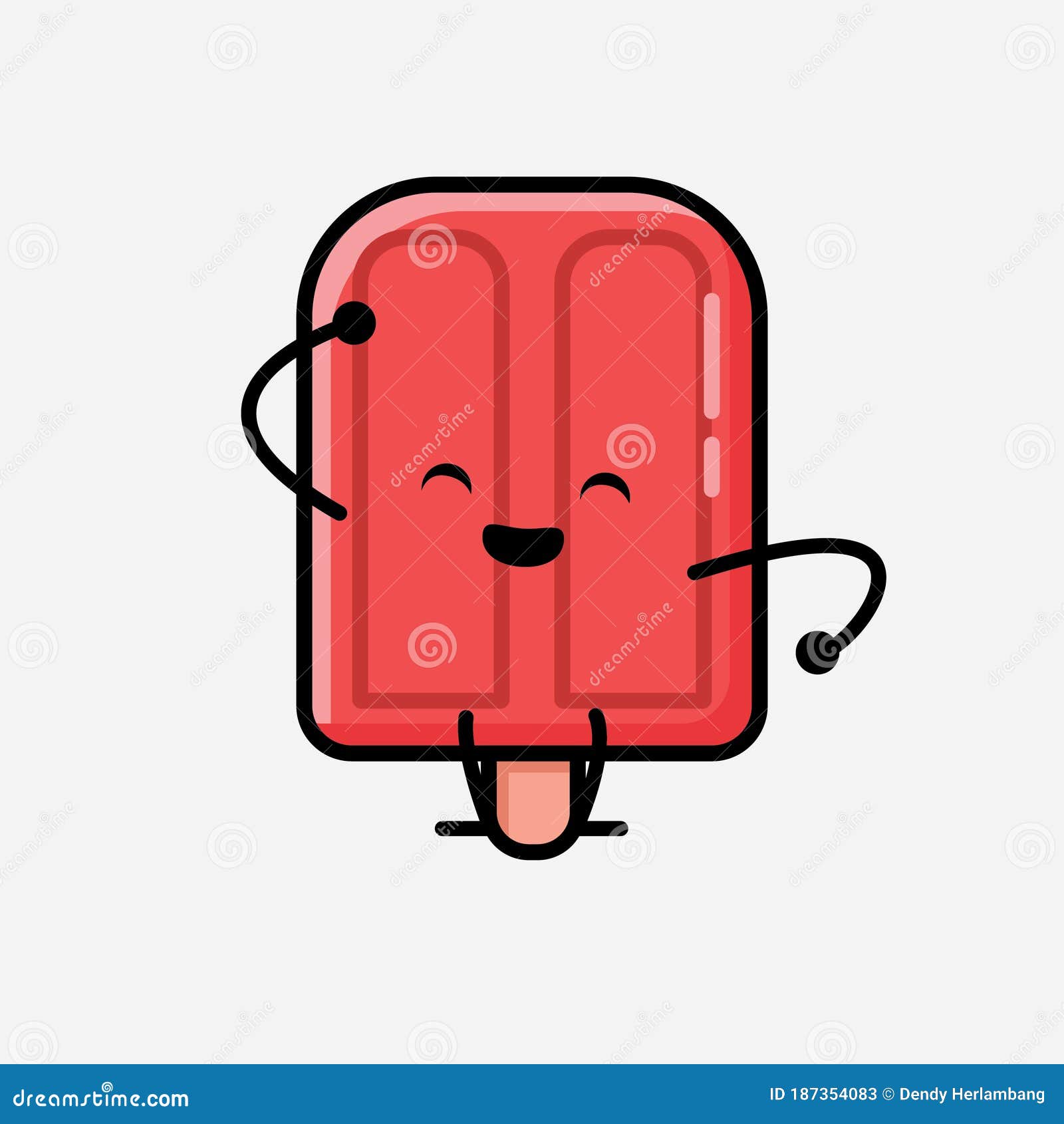 Cute Popsicle Mascot Vector Character in Flat Design Style Stock Vector ...