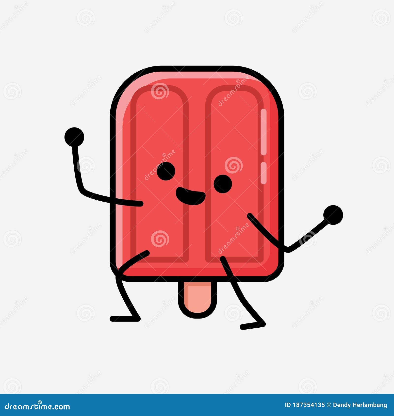 Cute Popsicle Mascot Vector Character in Flat Design Style Stock Vector ...