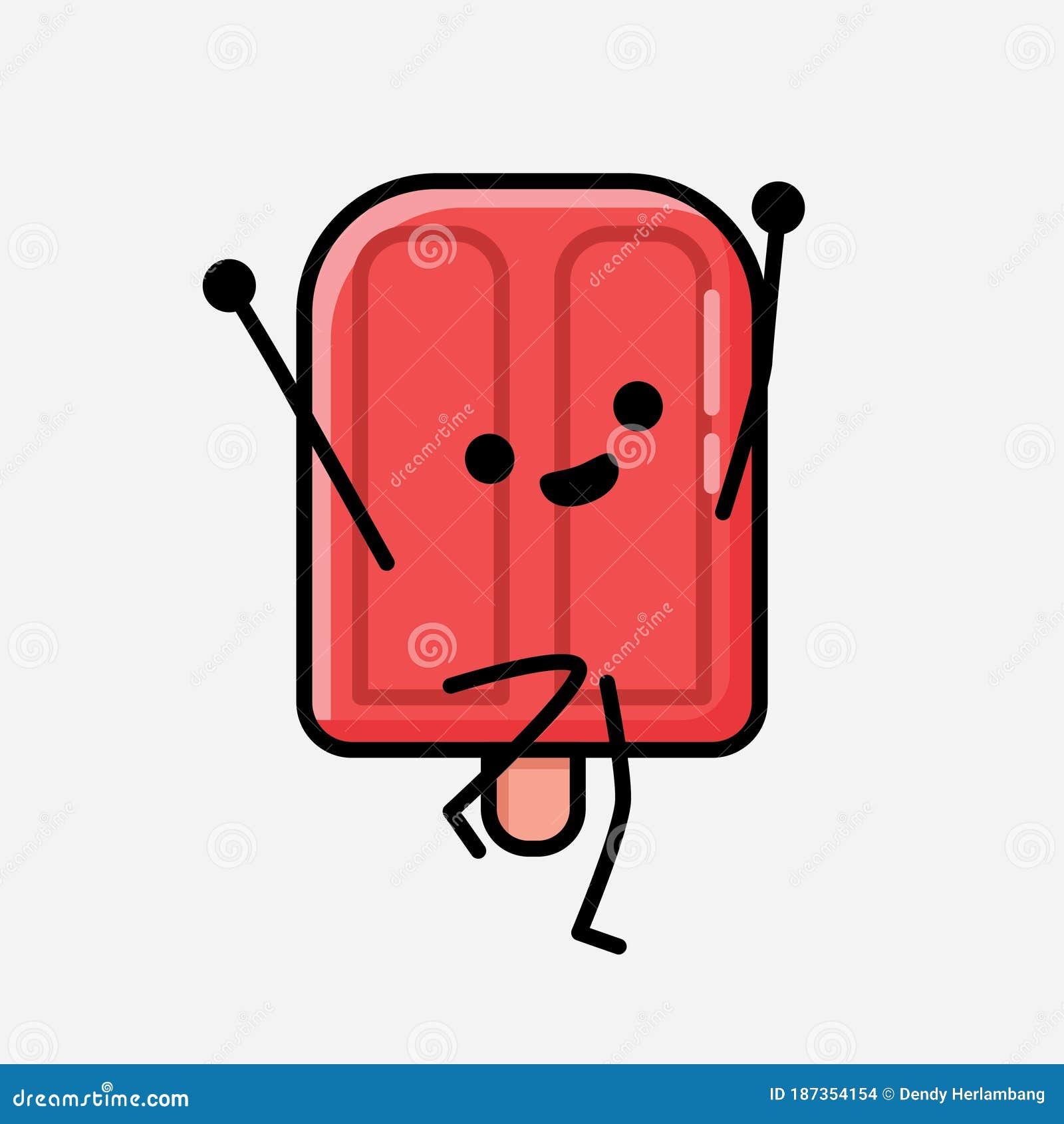 Cute Popsicle Mascot Vector Character in Flat Design Style Stock Vector ...