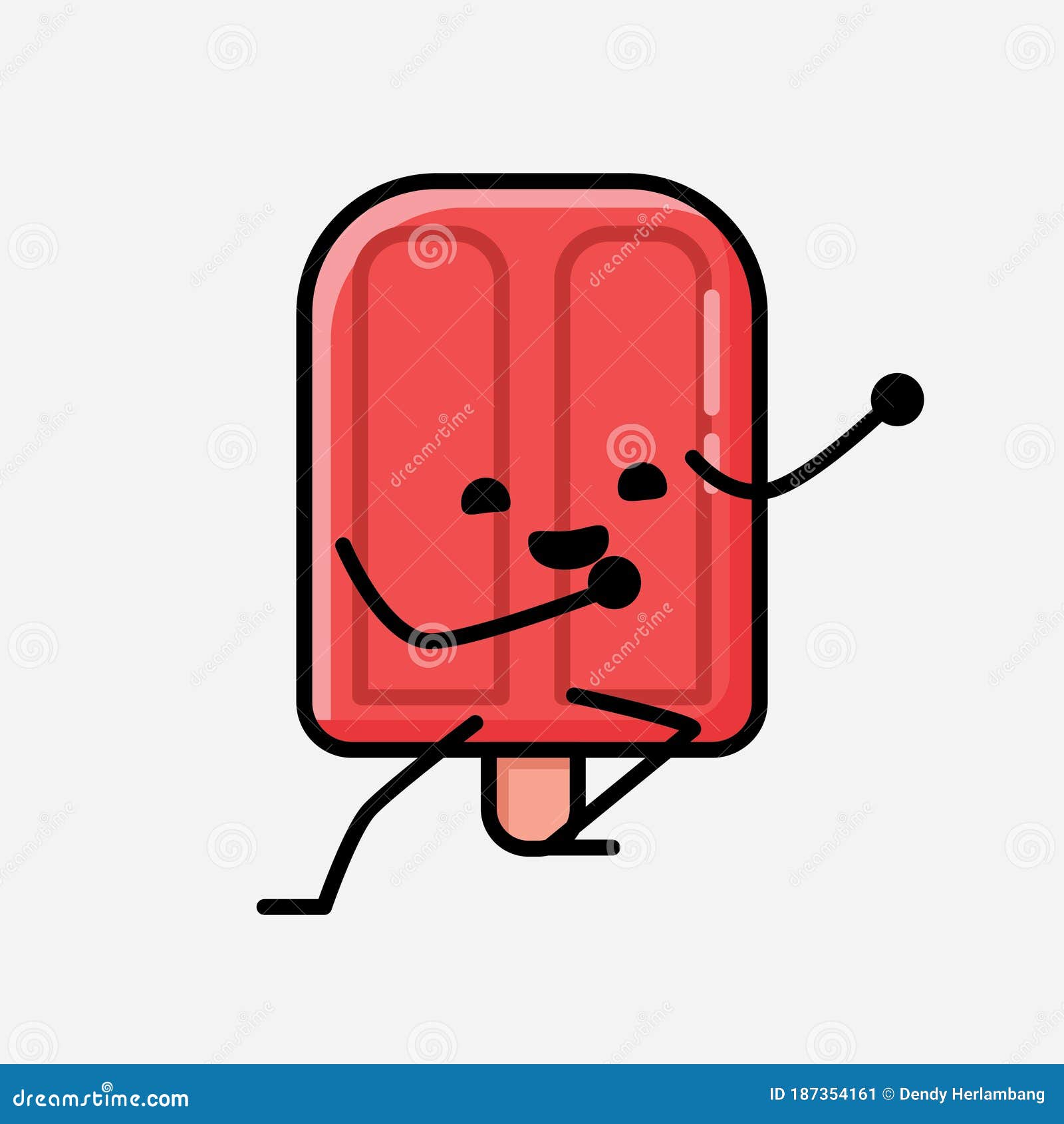 Cute Popsicle Mascot Vector Character in Flat Design Style Stock Vector ...