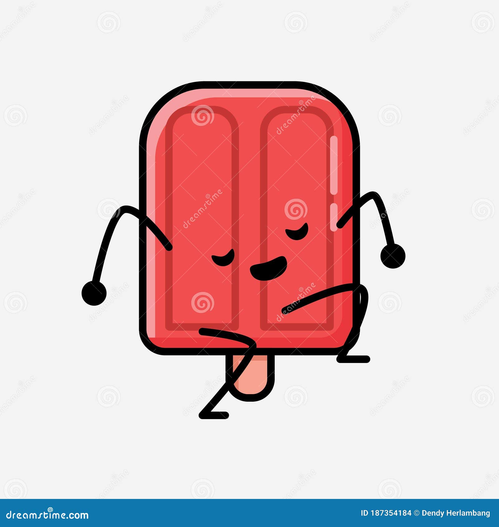 Cute Popsicle Mascot Vector Character in Flat Design Style Stock Vector ...