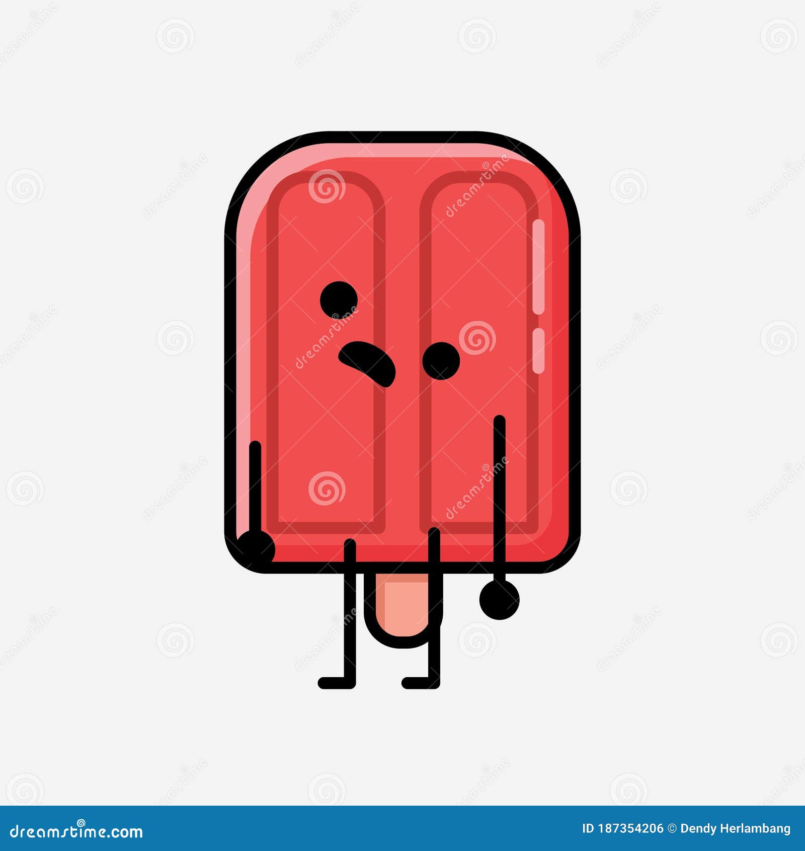 Cute Popsicle Mascot Vector Character in Flat Design Style Stock Vector ...