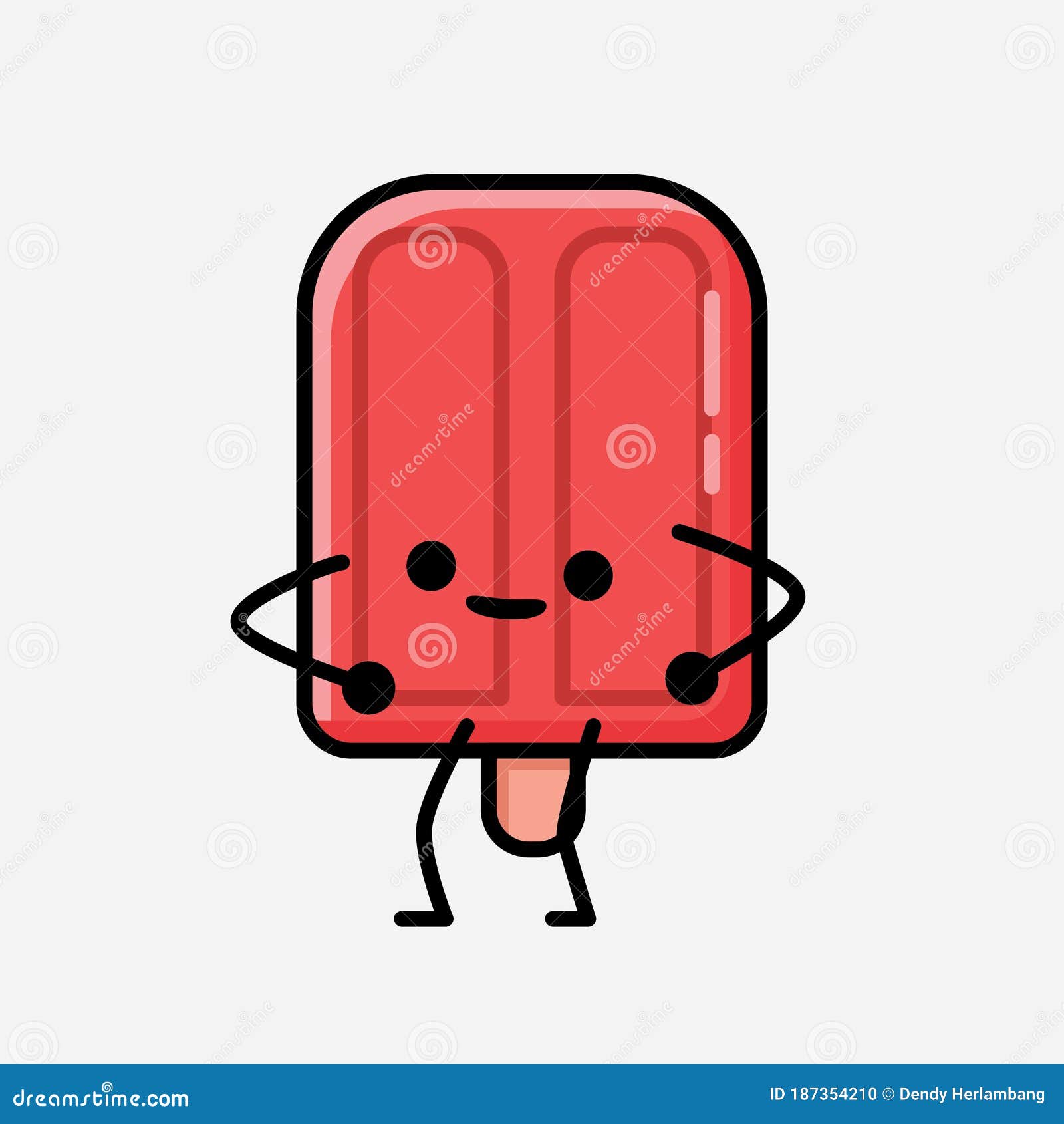 Cute Popsicle Mascot Vector Character in Flat Design Style Stock Vector ...