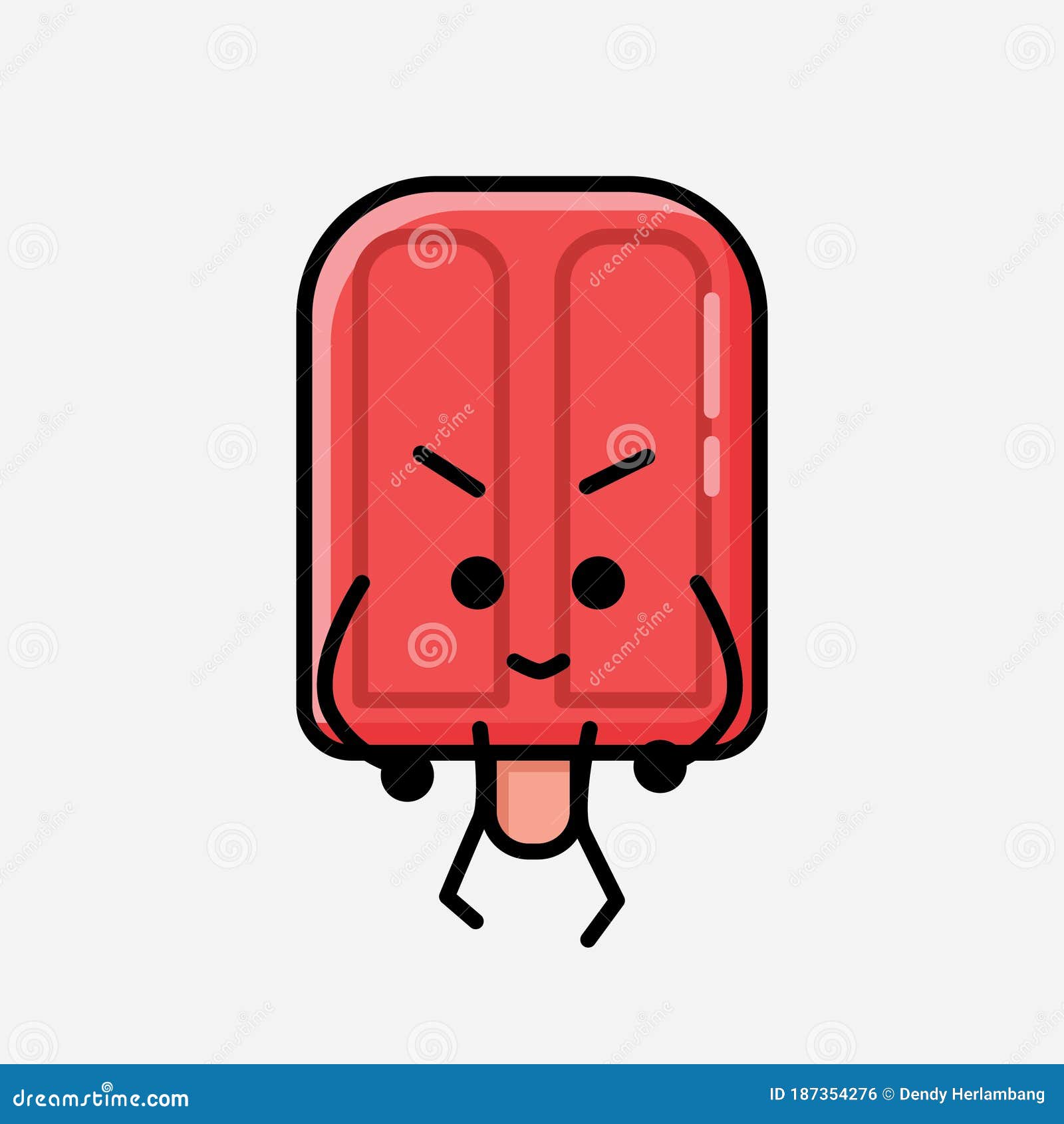 Cute Popsicle Mascot Vector Character in Flat Design Style Stock Vector ...