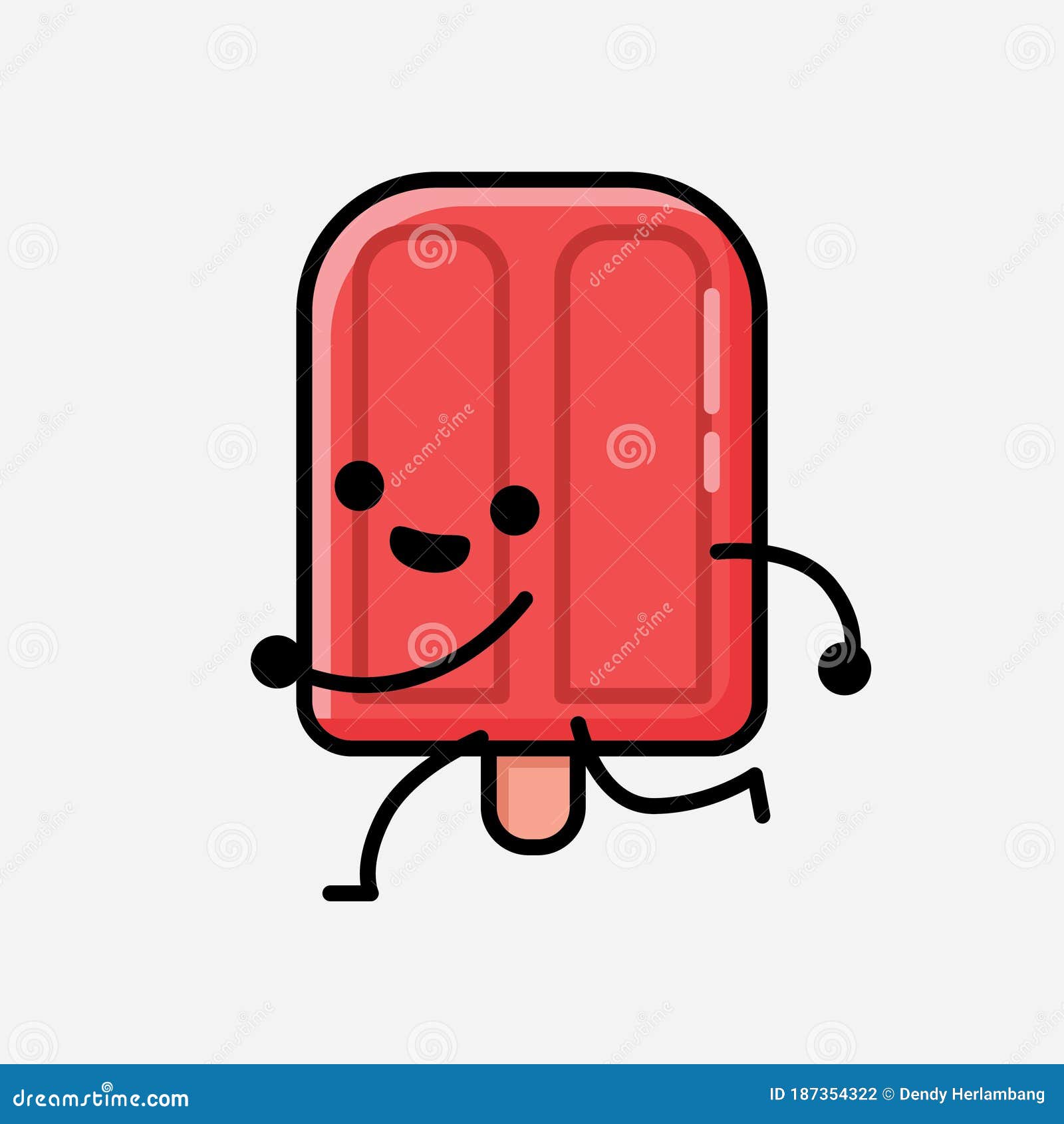 Cute Popsicle Mascot Vector Character in Flat Design Style Stock Vector ...