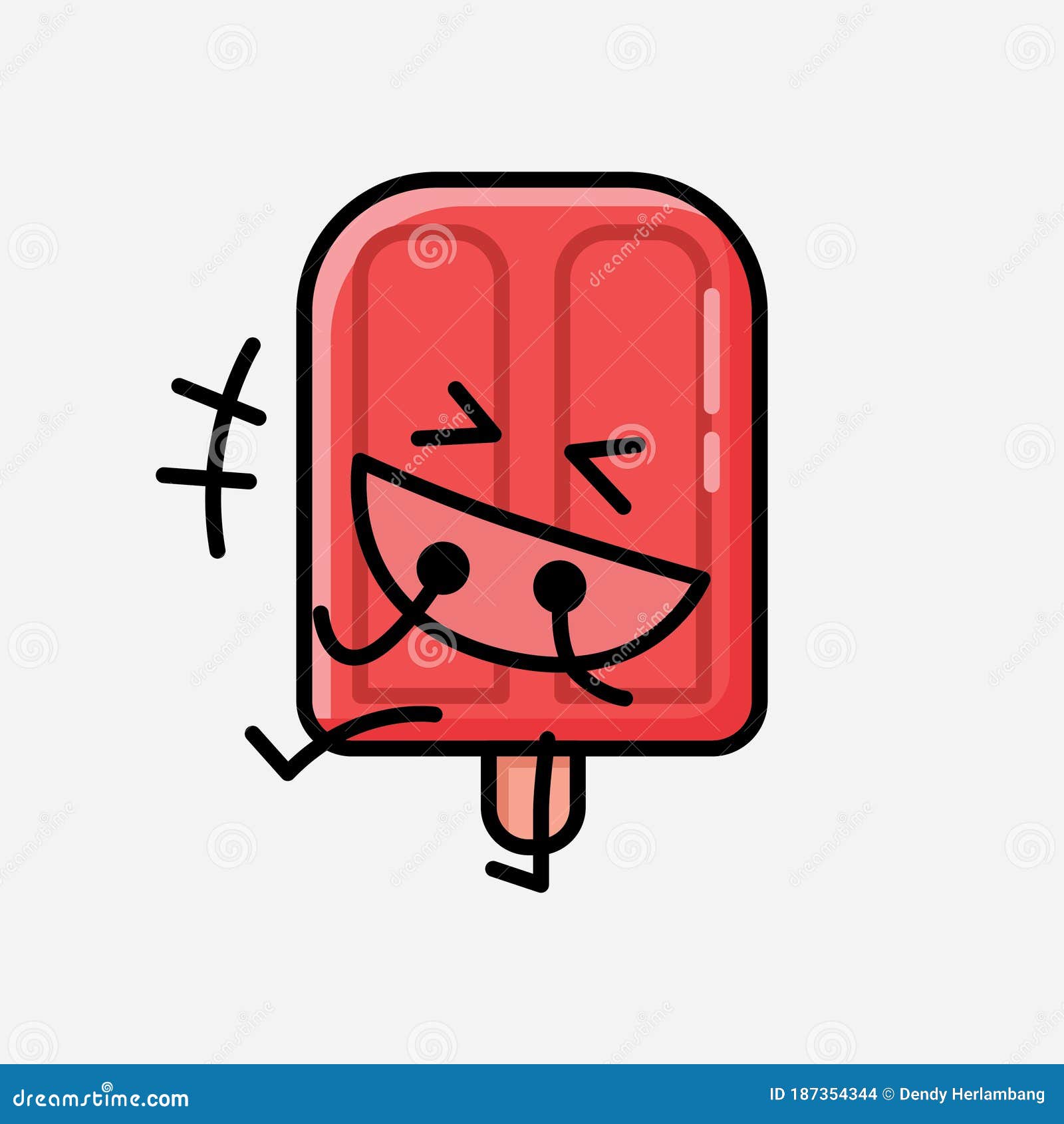 Cute Popsicle Mascot Vector Character in Flat Design Style Stock Vector ...