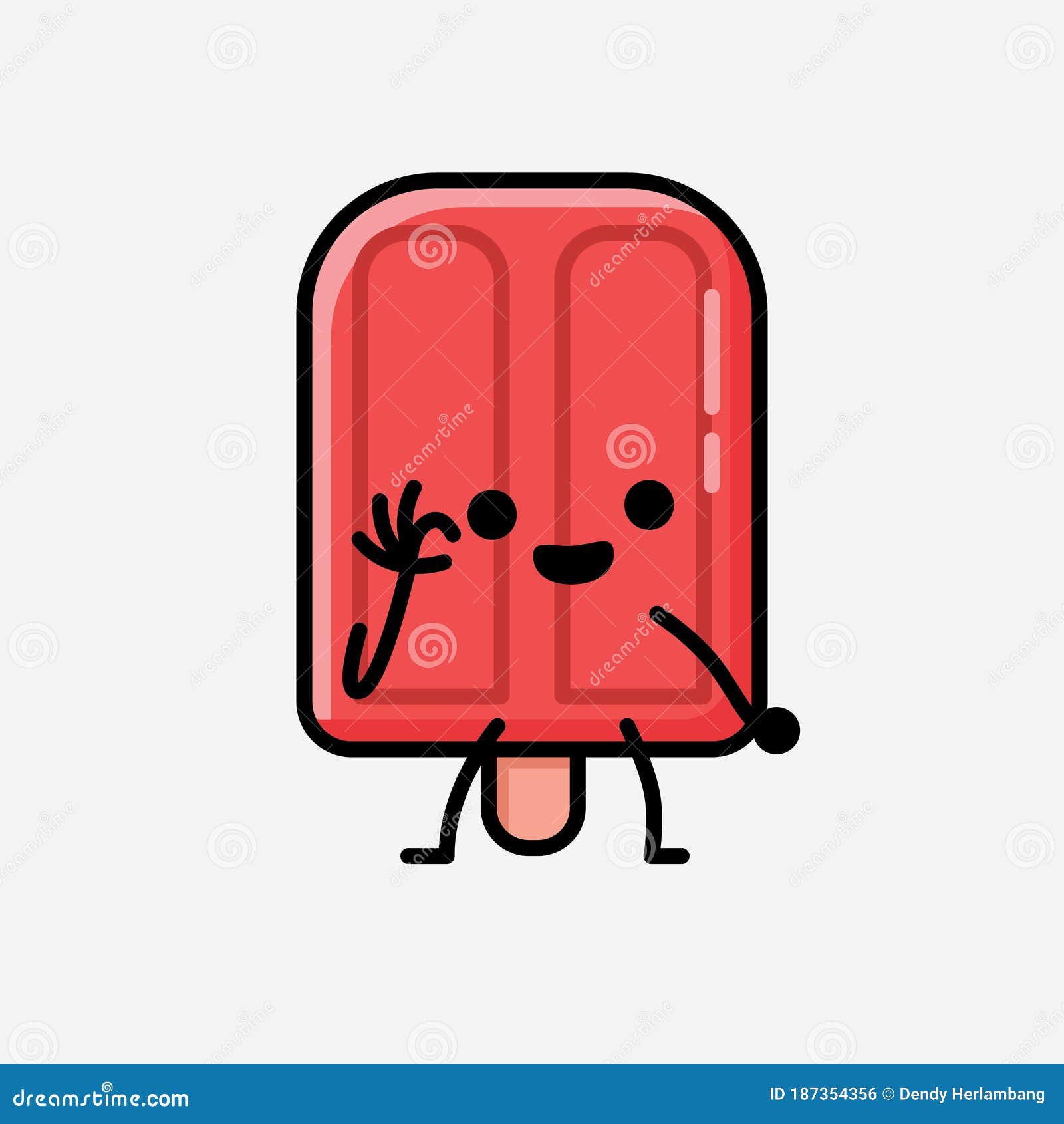 Cute Popsicle Mascot Vector Character in Flat Design Style Stock Vector ...