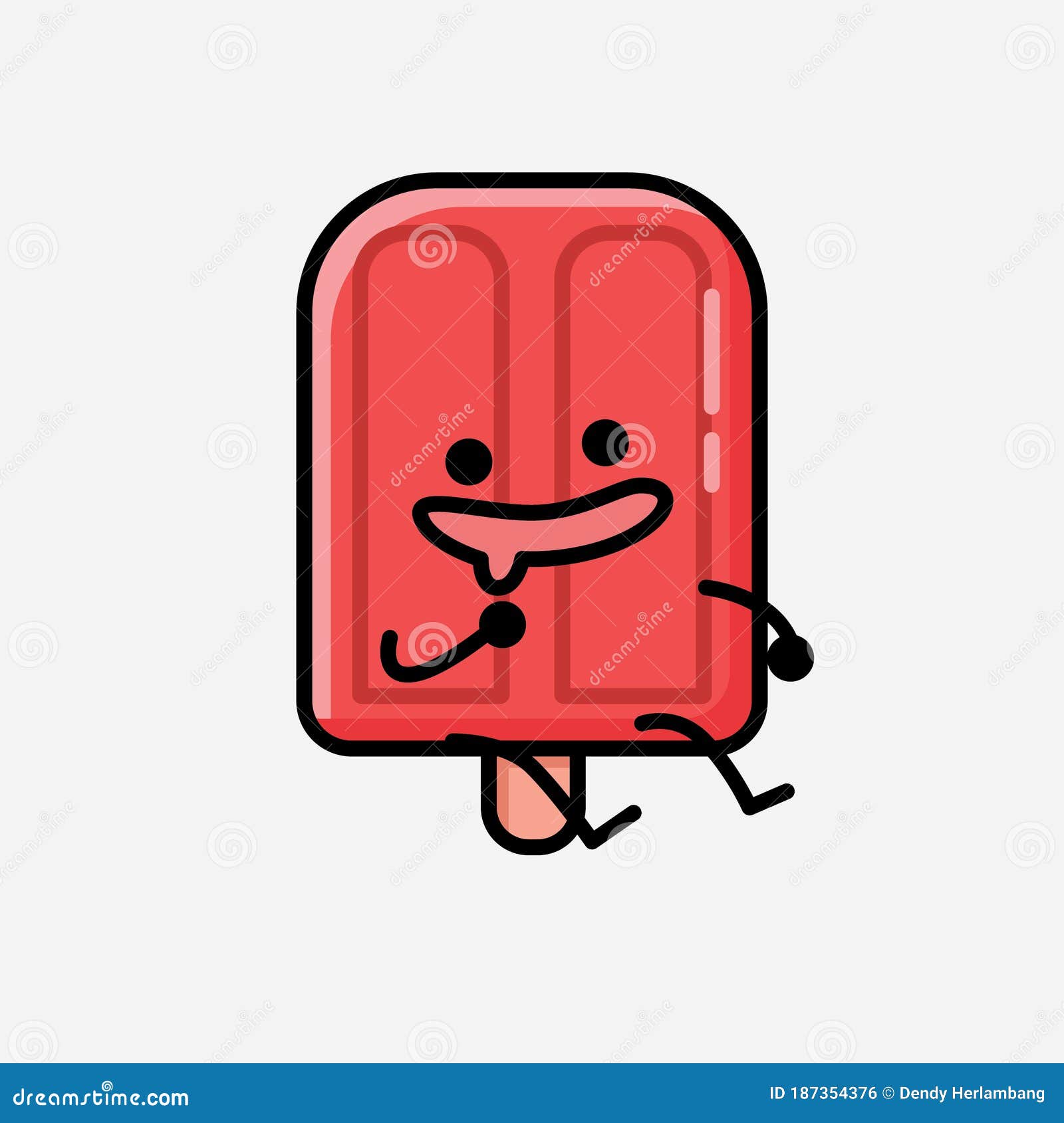 Cute Popsicle Mascot Vector Character in Flat Design Style Stock Vector ...