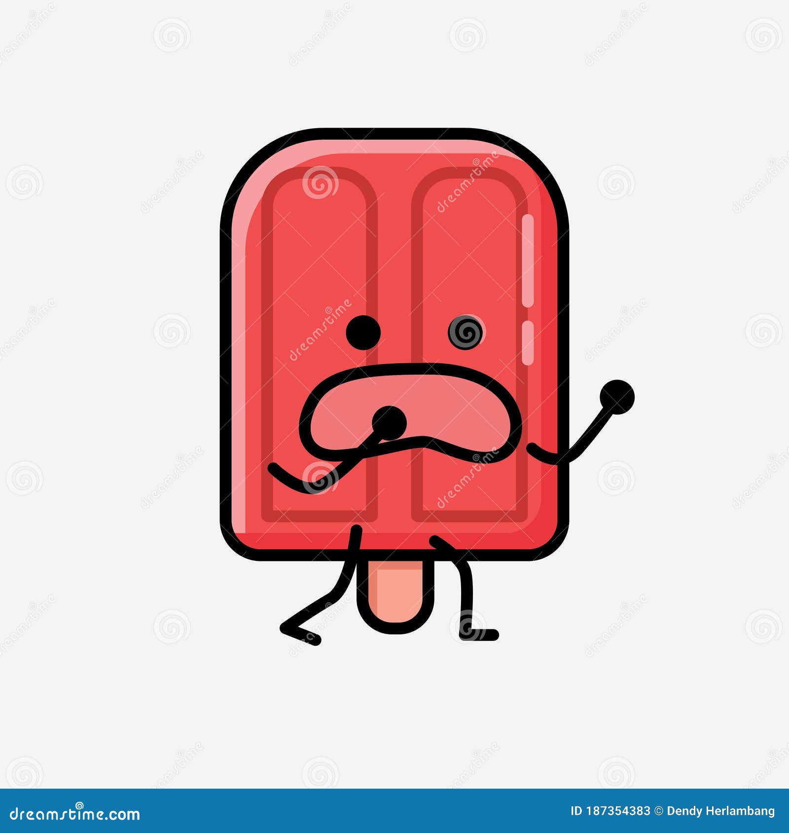 Cute Popsicle Mascot Vector Character in Flat Design Style Stock Vector ...