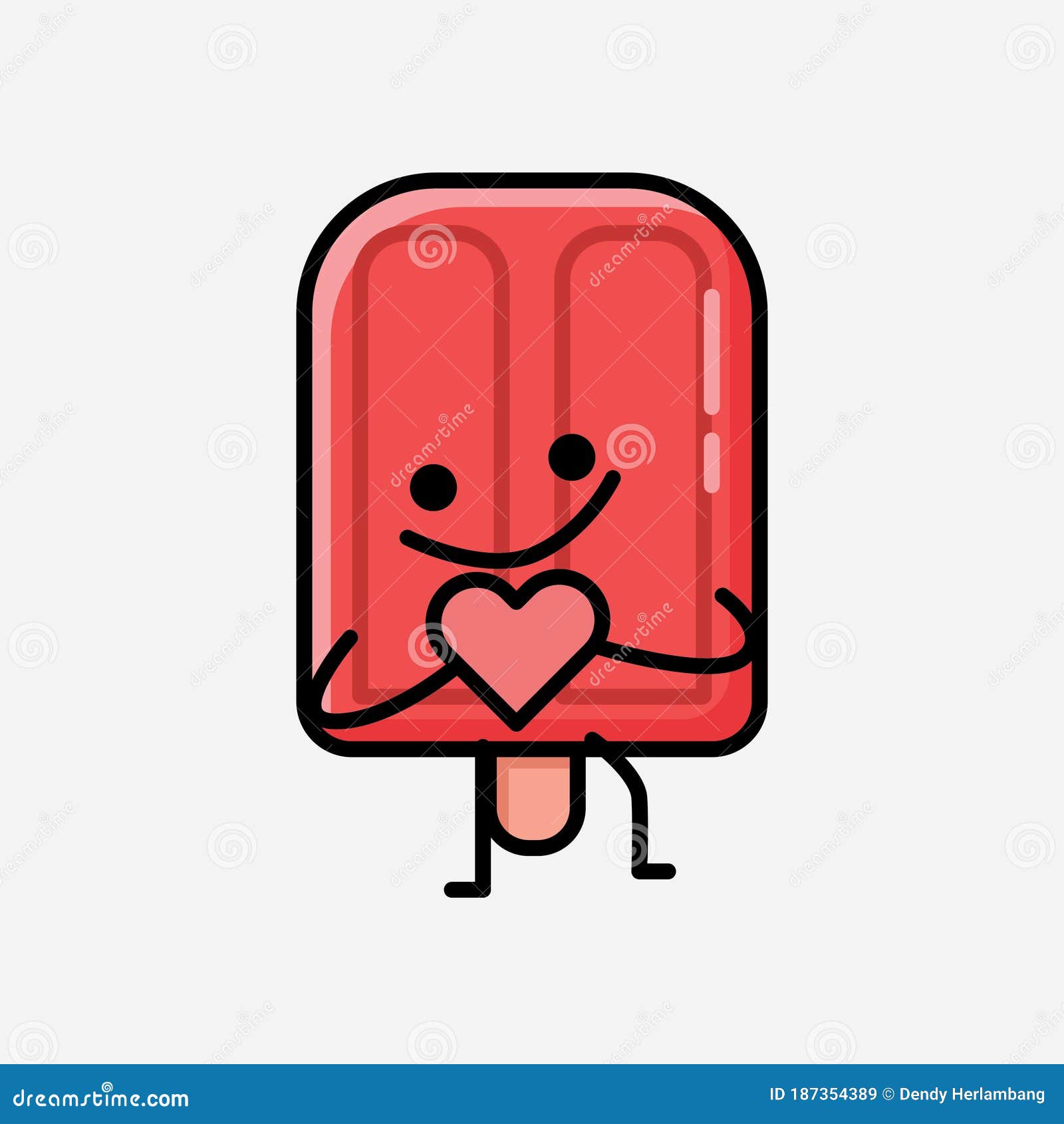 Cute Popsicle Mascot Vector Character in Flat Design Style Stock Vector ...