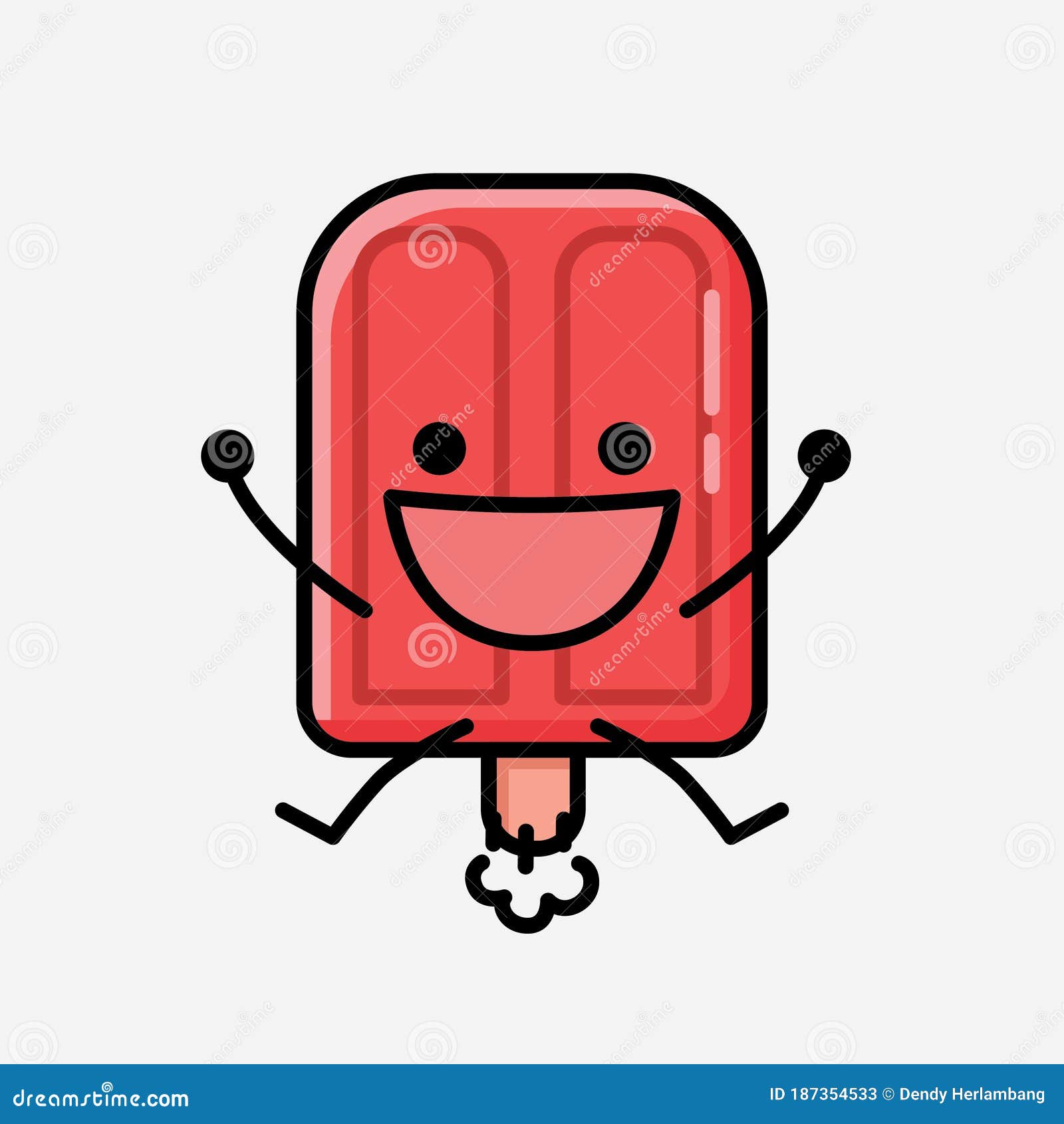 Cute Popsicle Mascot Vector Character in Flat Design Style Stock Vector ...