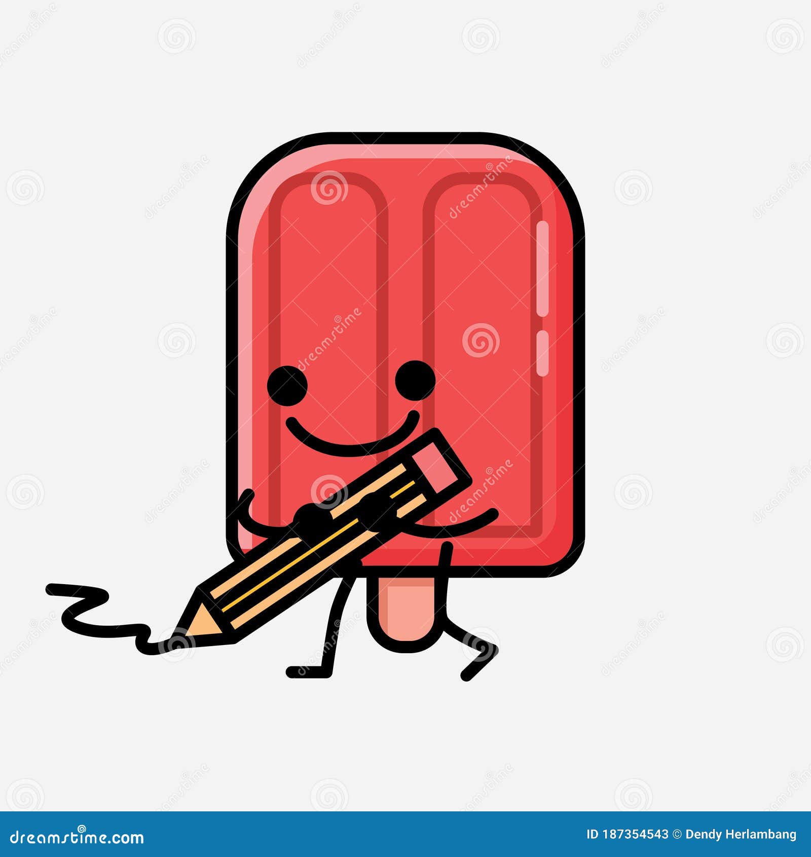 Cute Popsicle Mascot Vector Character in Flat Design Style Stock Vector ...