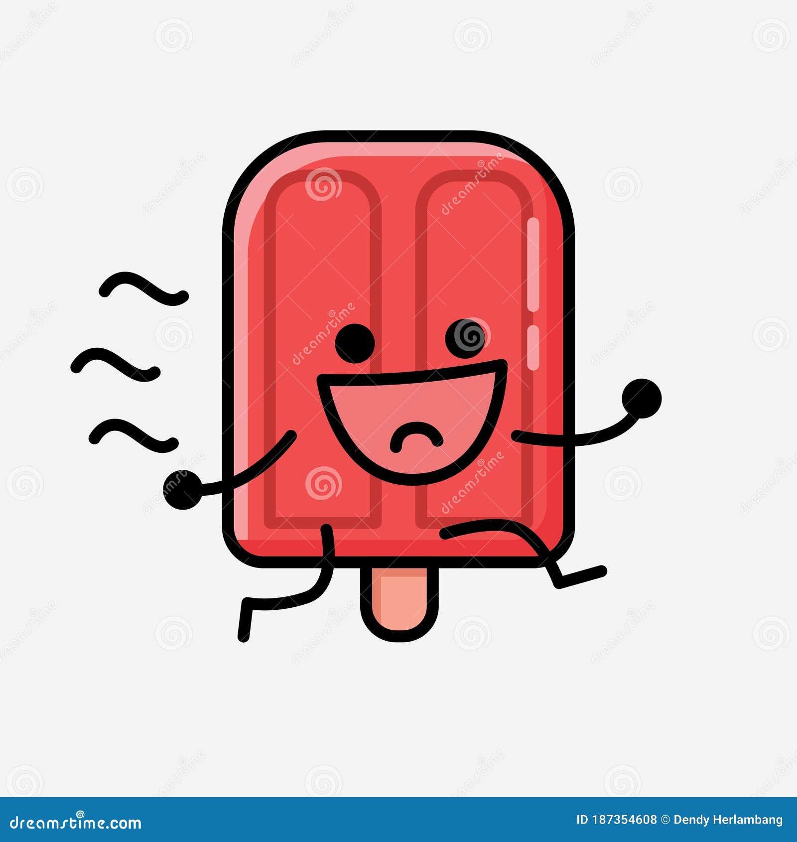 Cute Popsicle Mascot Vector Character in Flat Design Style Stock Vector ...