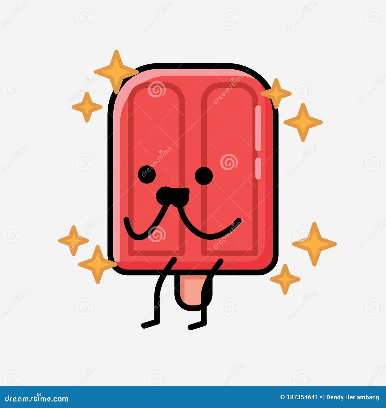 Cute Popsicle Mascot Vector Character in Flat Design Style Stock Vector ...
