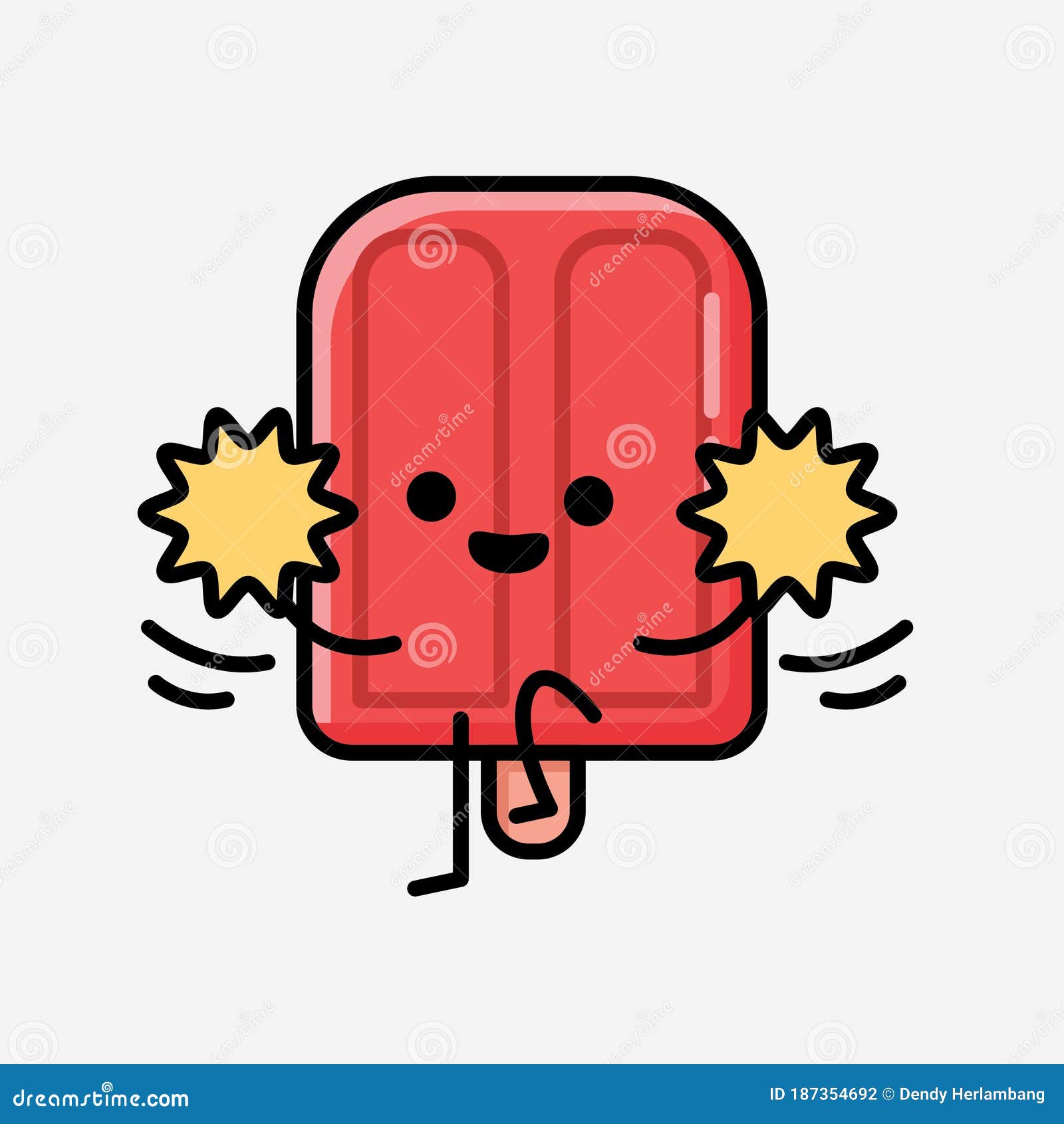 Cute Popsicle Mascot Vector Character in Flat Design Style Stock Vector ...