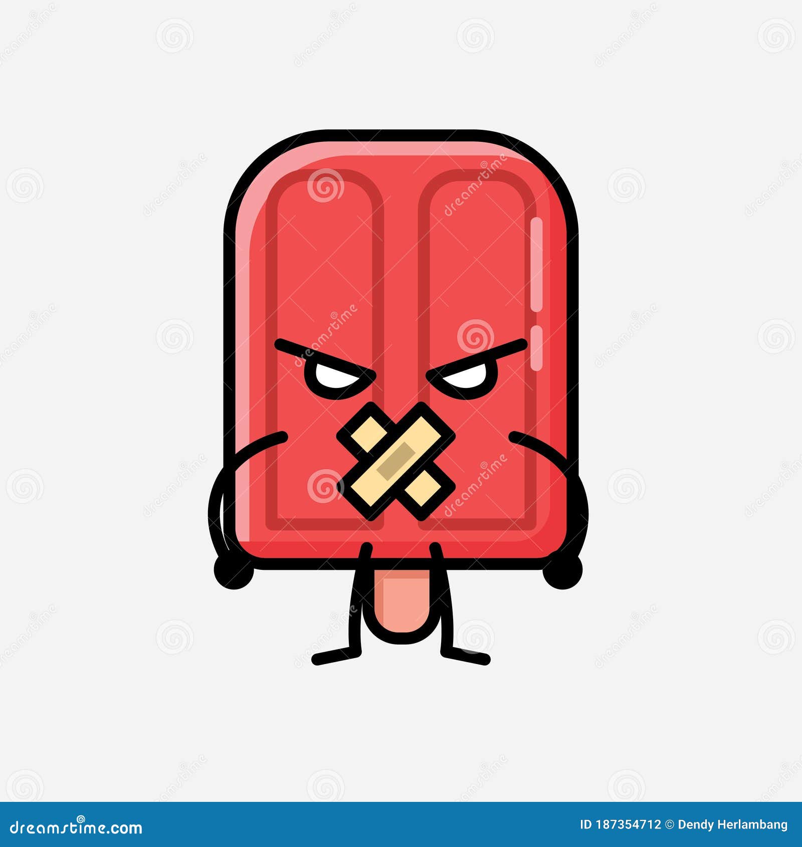 Cute Popsicle Mascot Vector Character in Flat Design Style Stock Vector ...