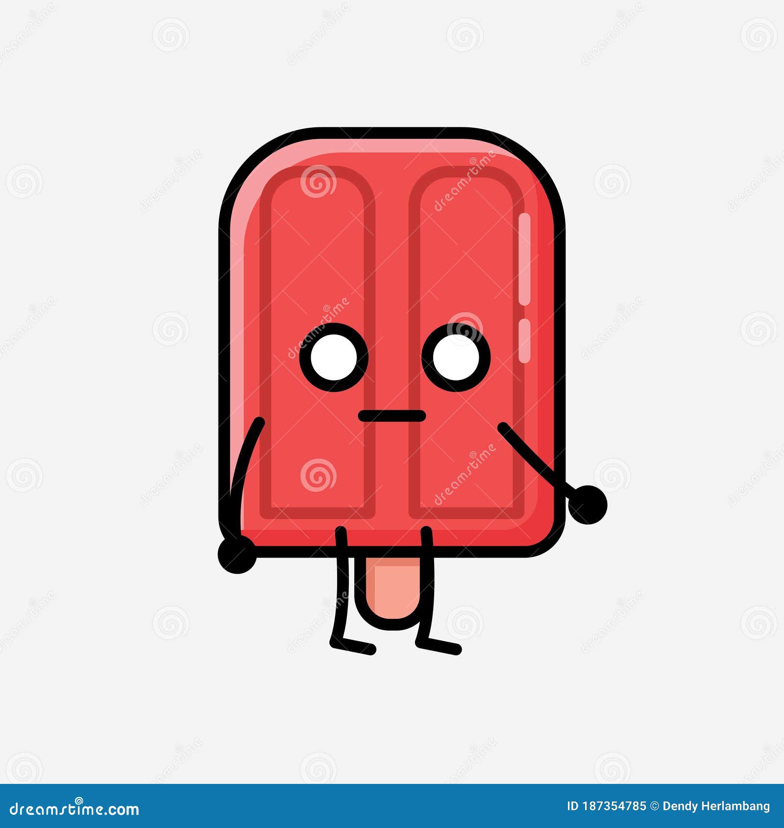 Cute Popsicle Mascot Vector Character in Flat Design Style Stock Vector ...