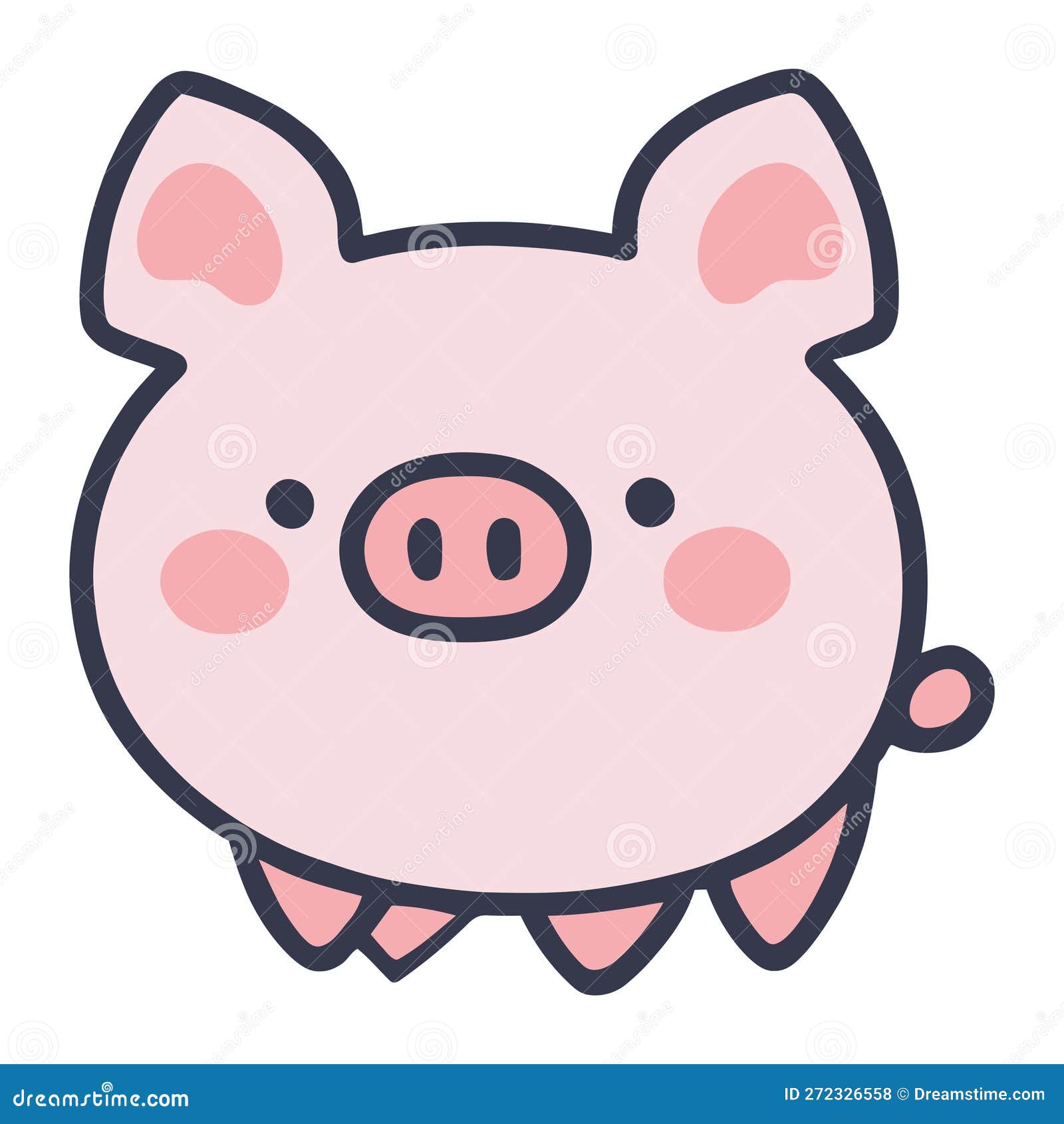 Cute pork farm animal stock vector. Illustration of meat - 272326558