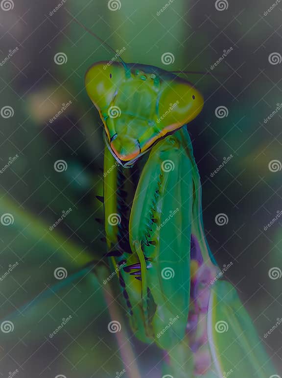 Cute Portrait of Praying Mantis Stock Photo - Image of portrait ...