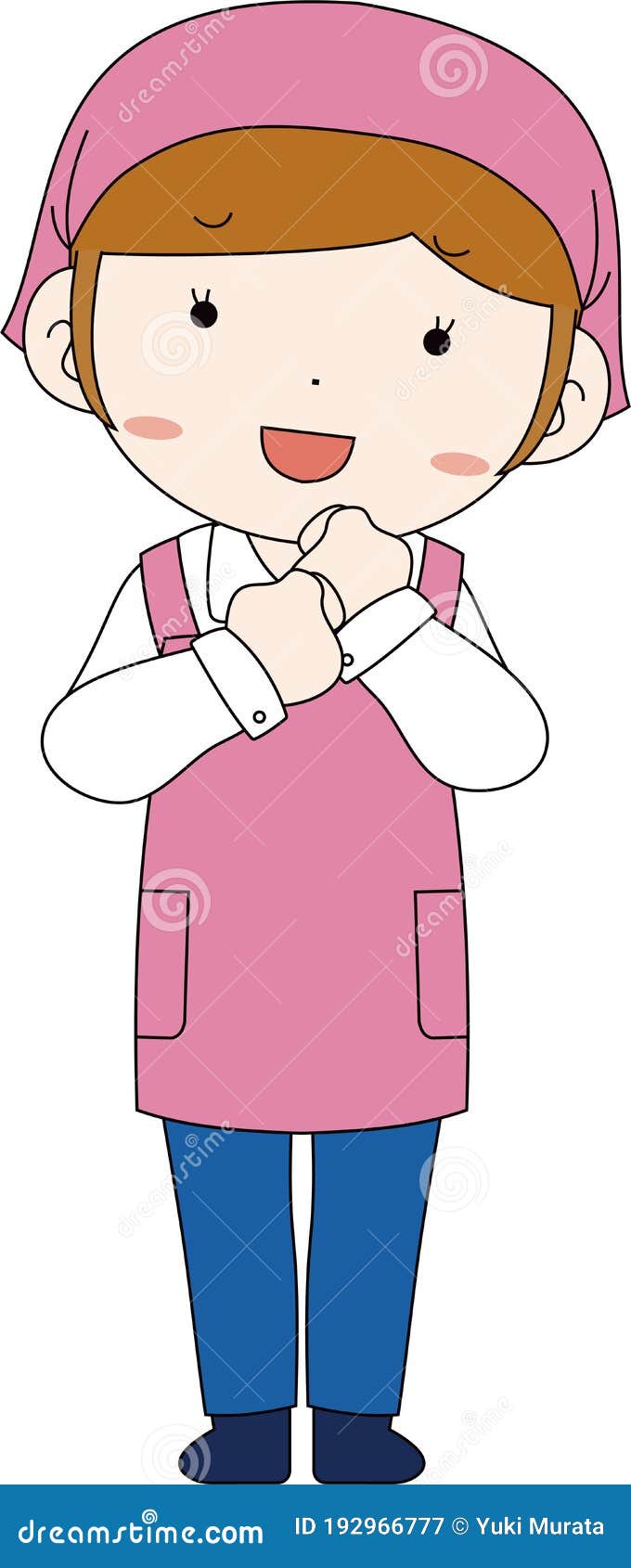 Cute Pose of Female Store Clerk Stock Vector - Illustration of body ...