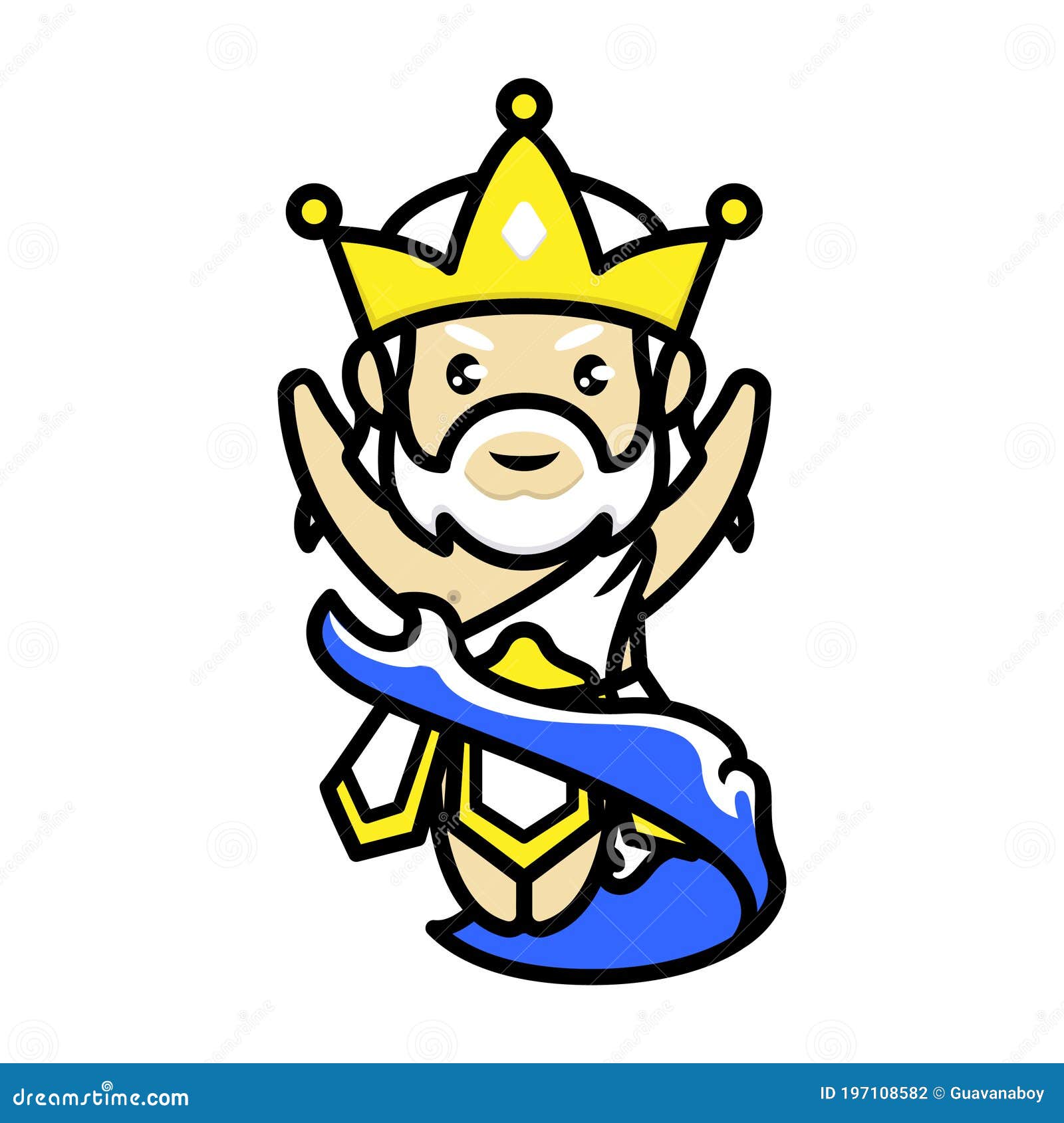 Cute Zeus God of Thunder Mascot Design Stock Illustration ...