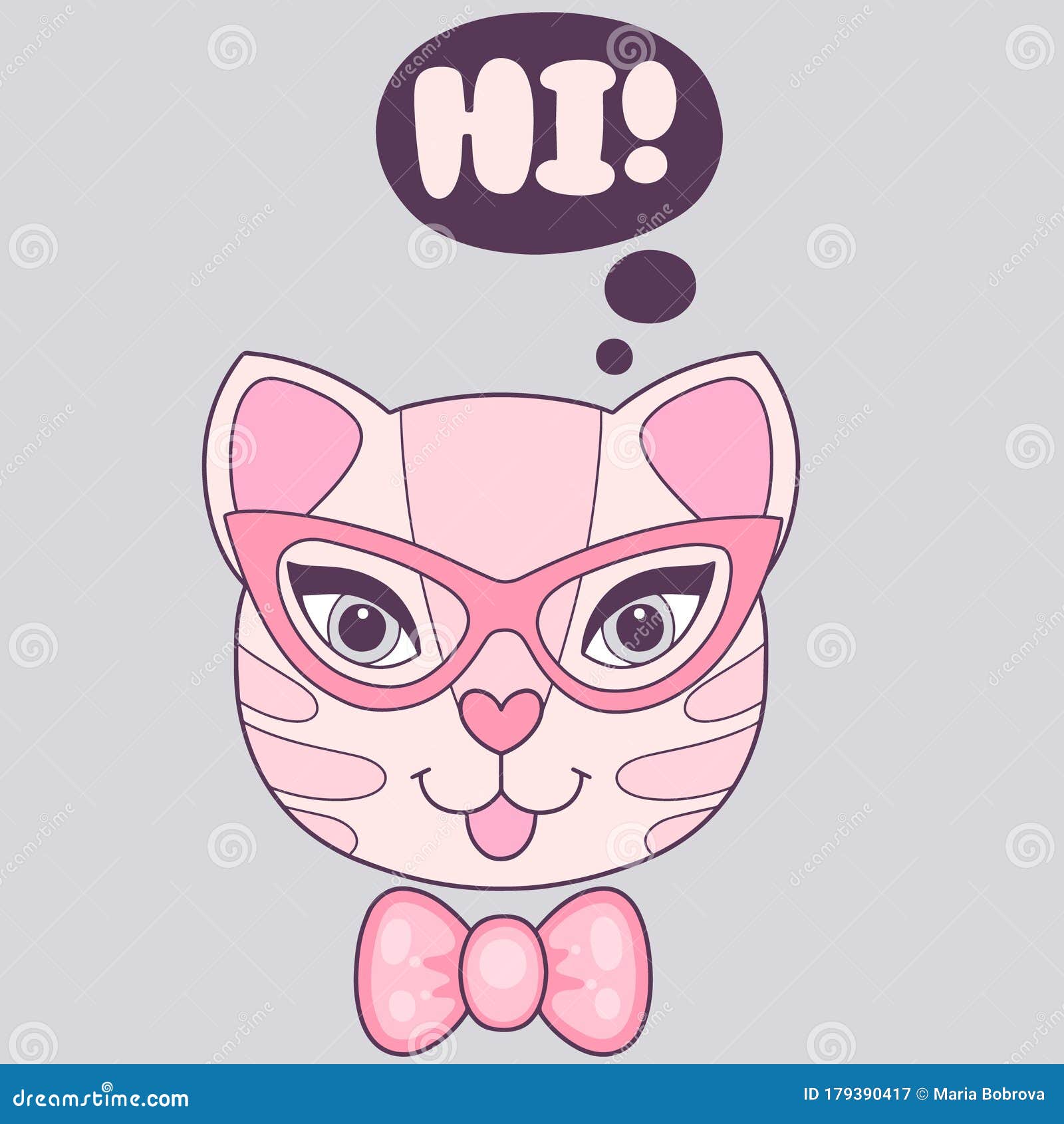 Cute Cat stock illustration. Illustration of cats, card - 179390417