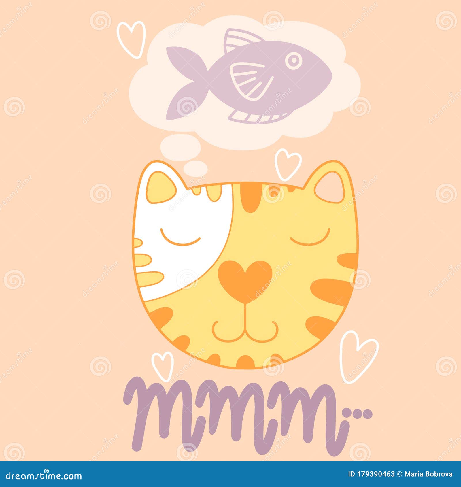 Cute Cat stock vector. Illustration of kitty, happy - 179390463