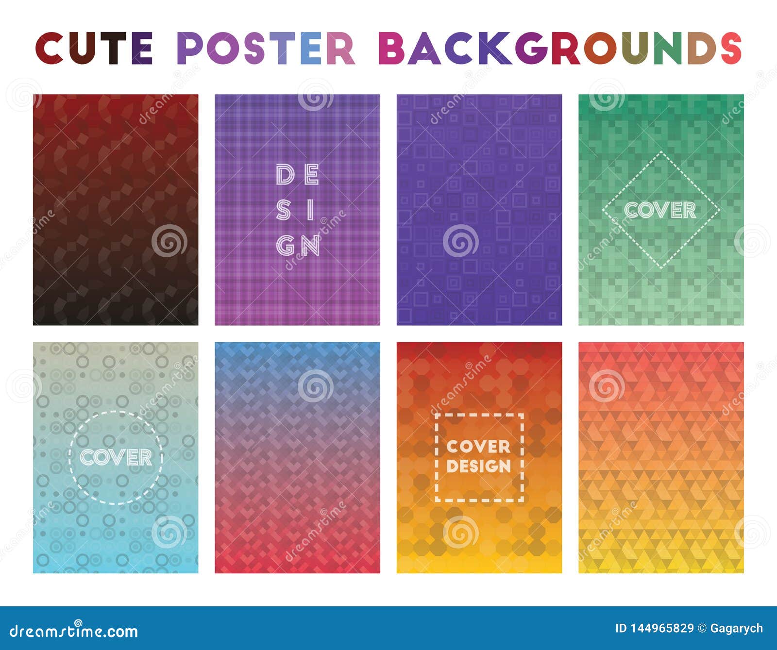 Cute Poster Backgrounds. stock vector. Illustration of geometric ...