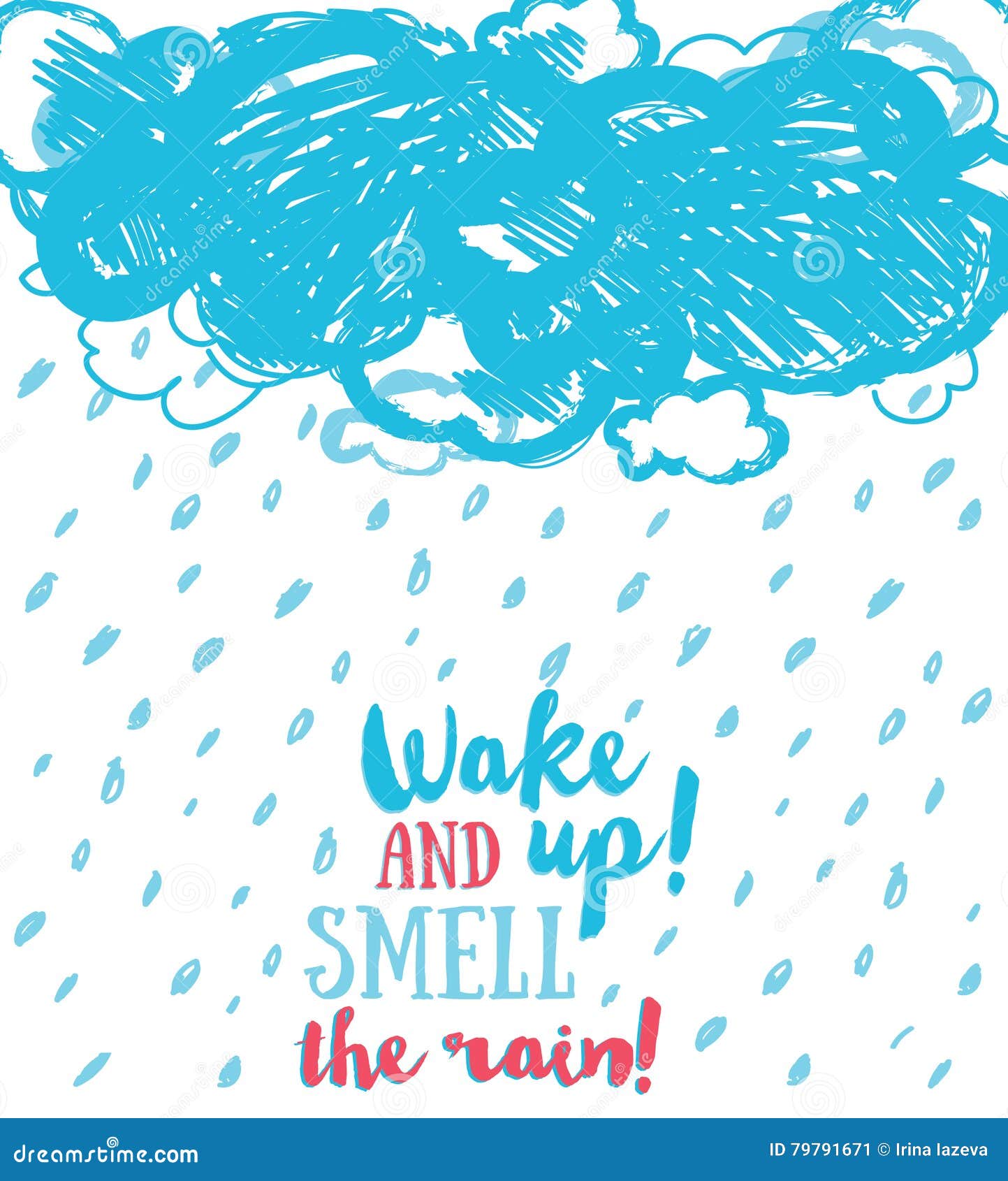Cute Poster for Raining Day in Hand Drawn Style Stock Vector ...
