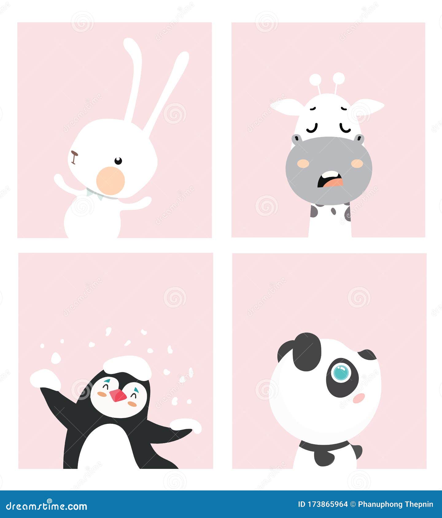 Cute posters with animals stock vector. Illustration of creative ...