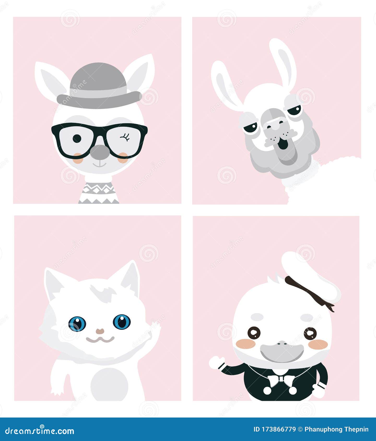 Cute posters with animals stock vector. Illustration of decoration ...