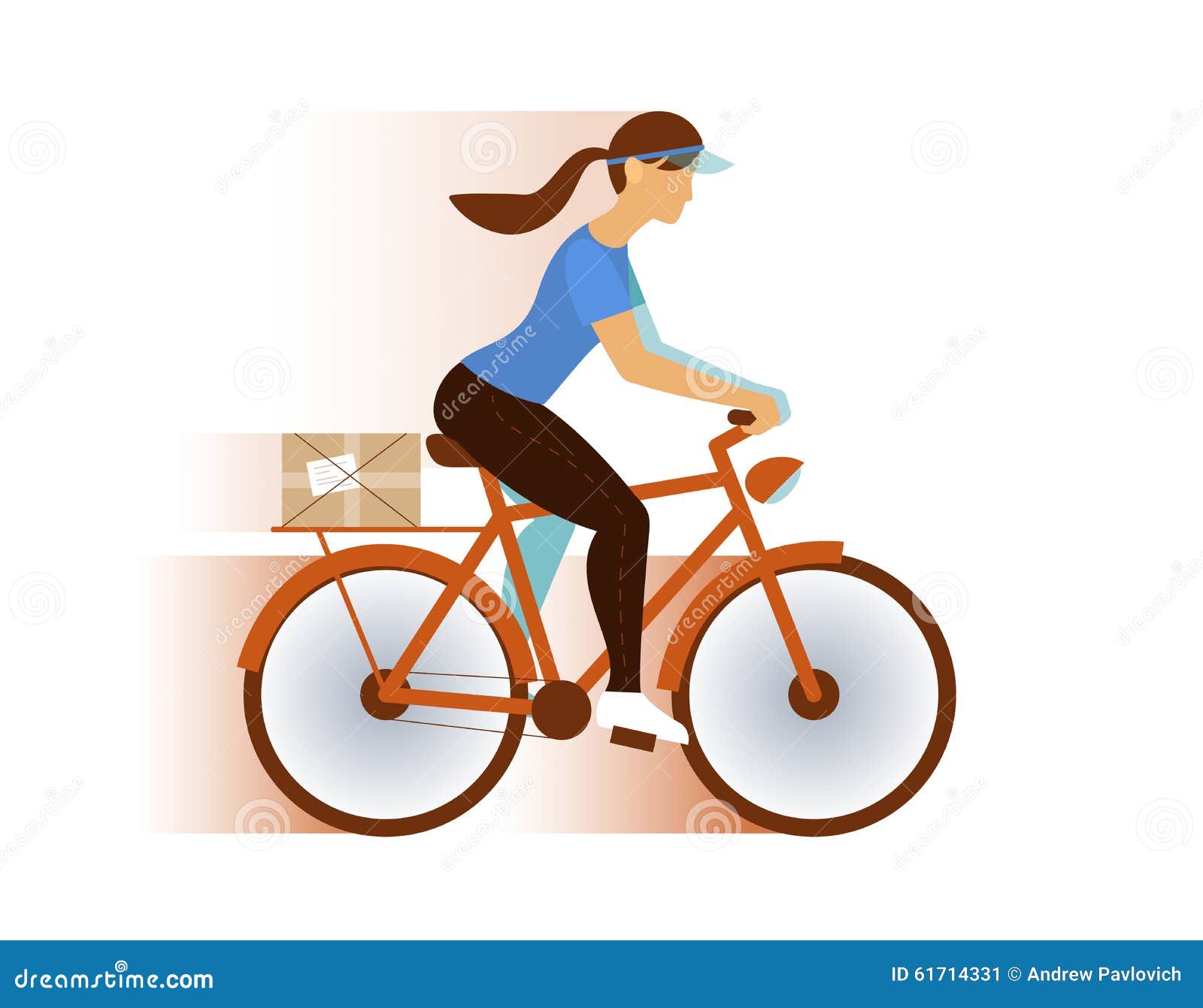 Cute Postman Girl Delivery Mail or Package, Email Stock Vector ...