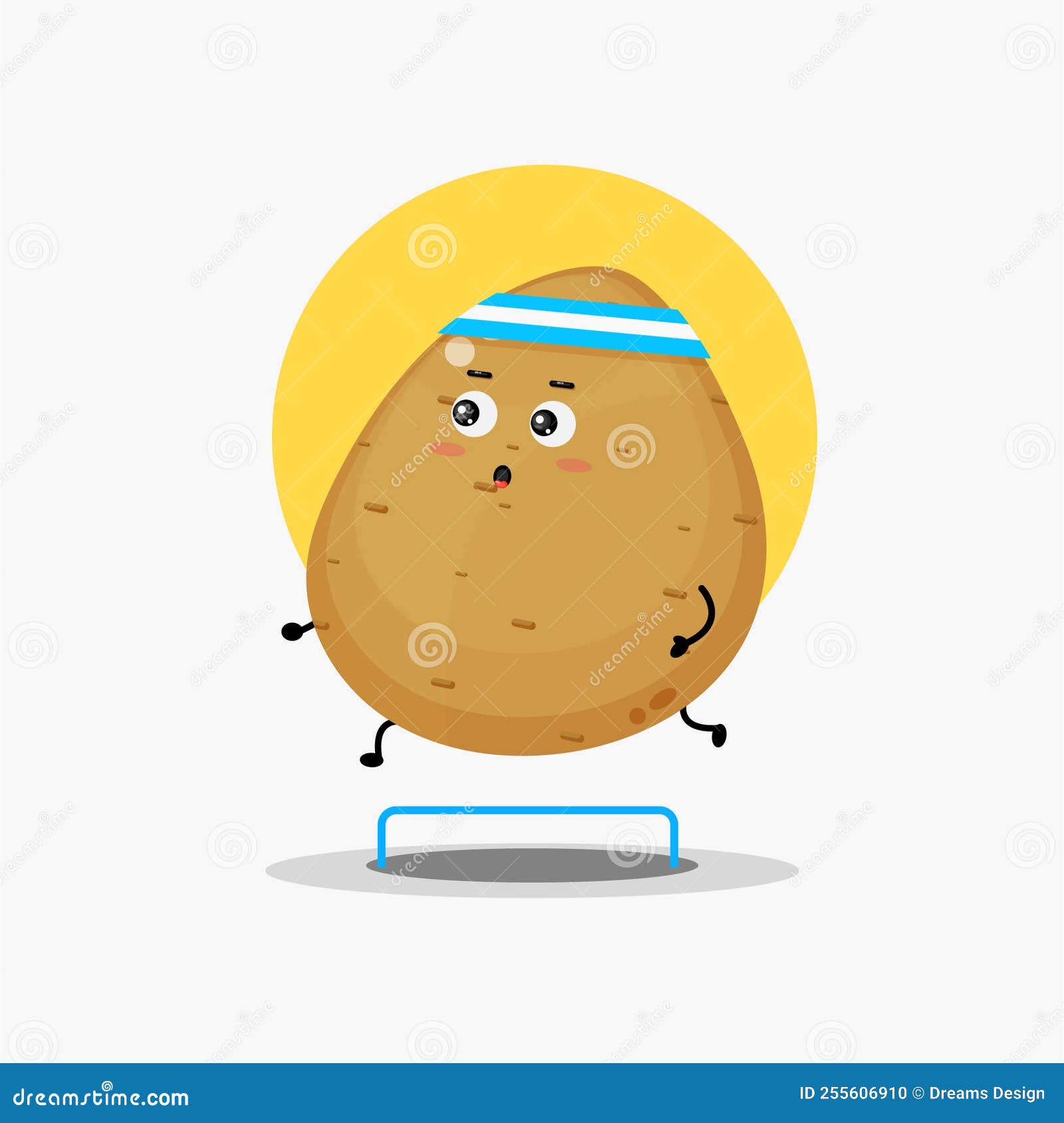 Cute Potato Character Running Competition Stock Vector - Illustration ...