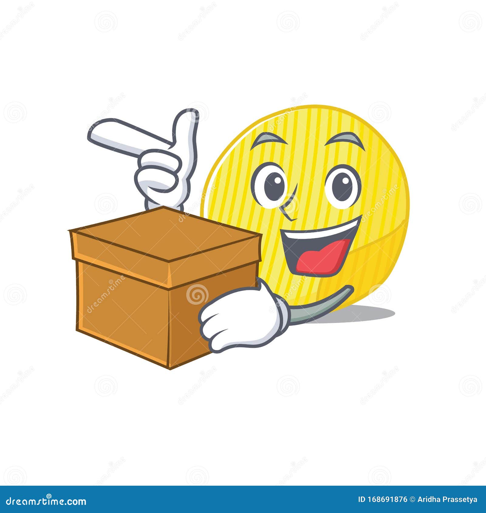 Cute Potato Chips Cartoon Character Having a Box Stock Vector ...