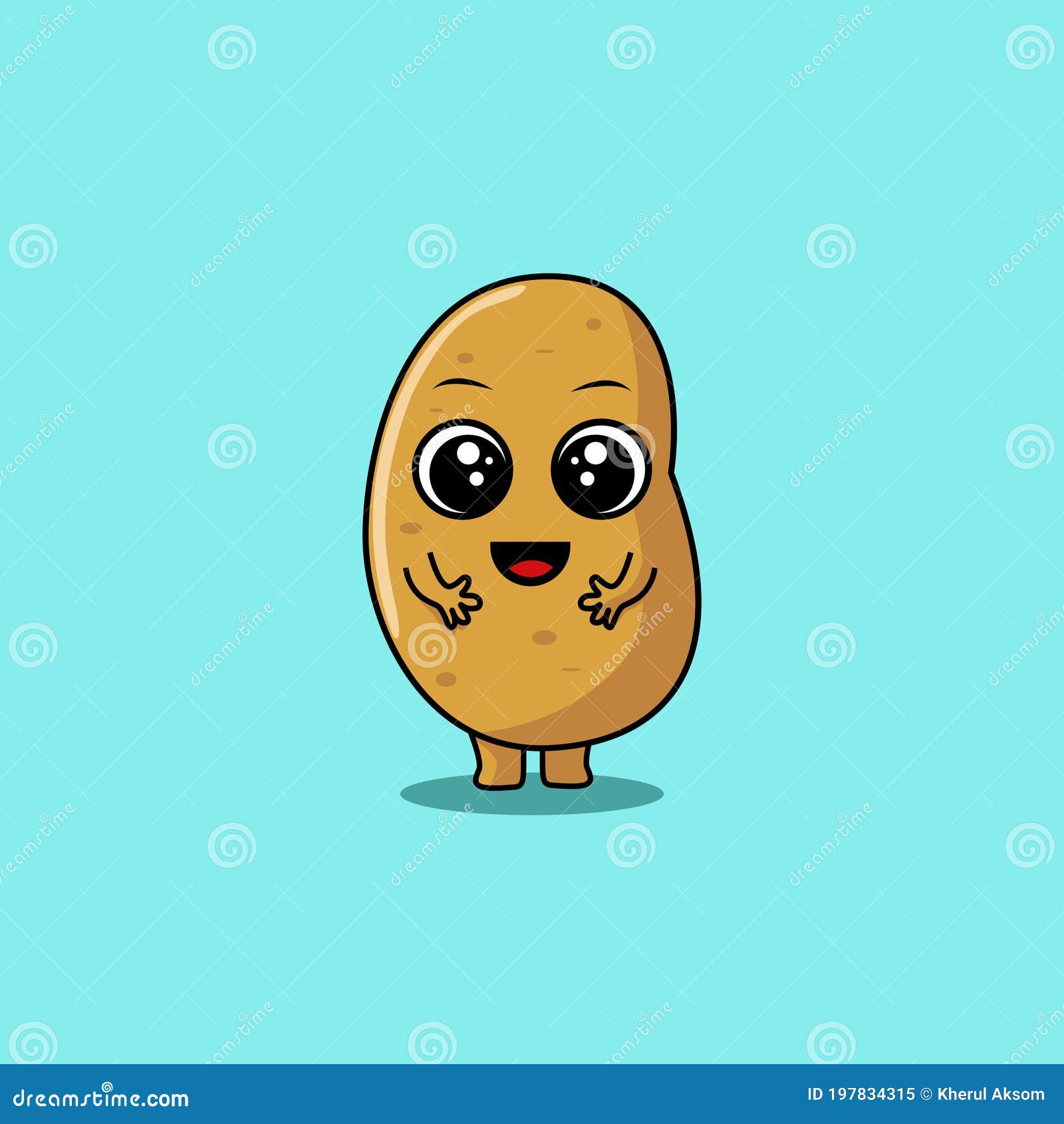 Cute Potato Mascot Character Vector Illustration Stock Vector ...