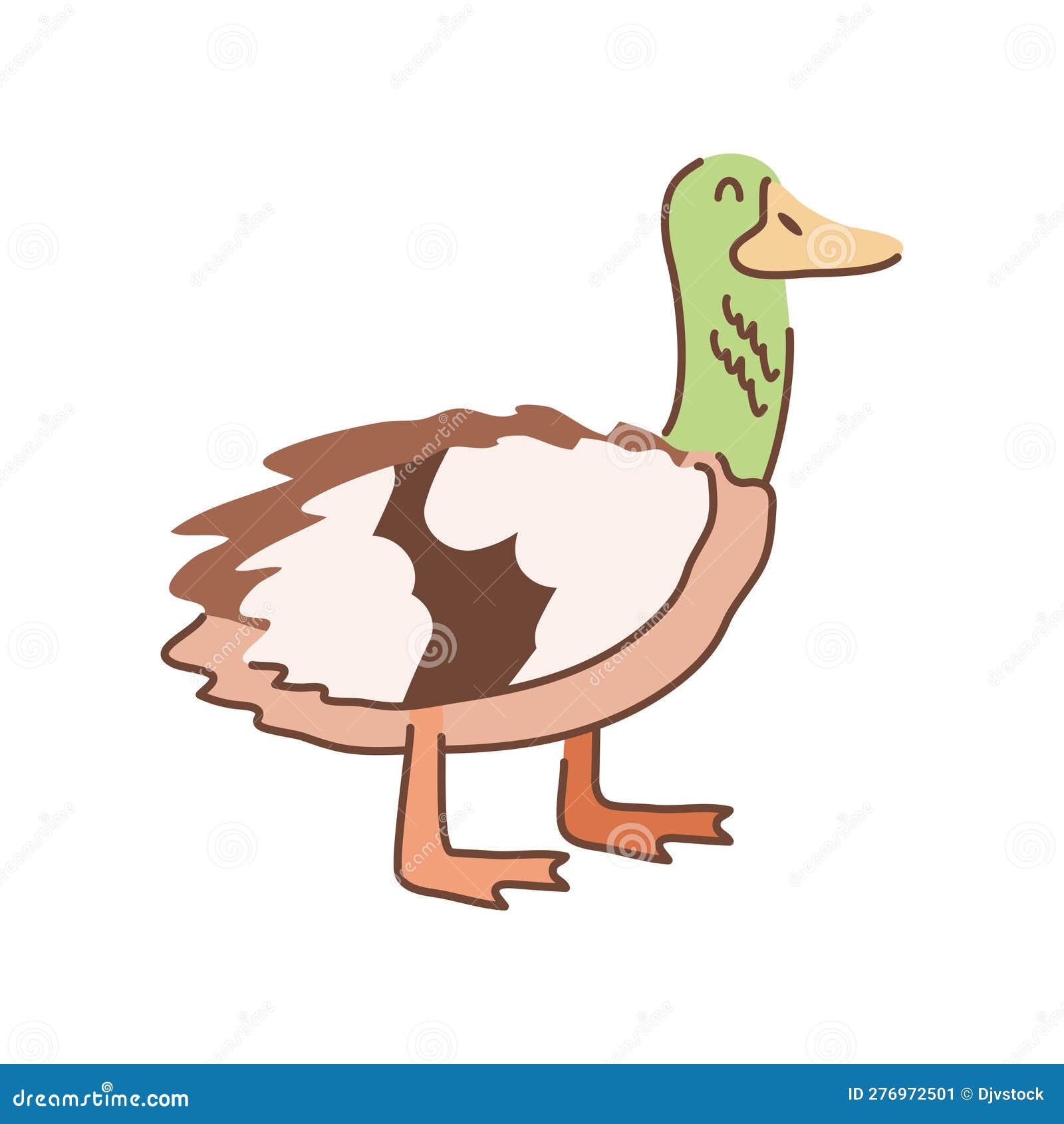 Cute poultry duck cartoon stock vector. Illustration of livestock ...