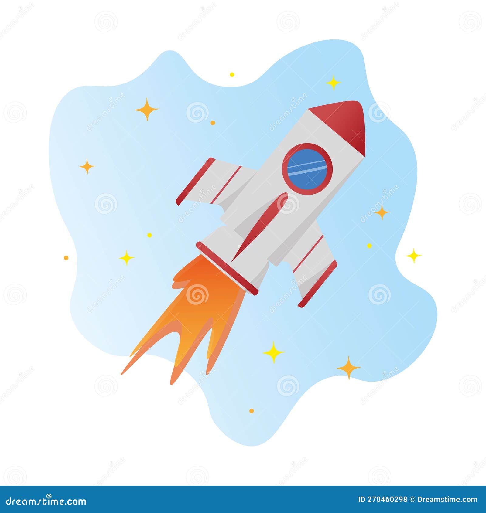 Vector Image Rocket Flies Up into the Sky, Height Stock Vector ...