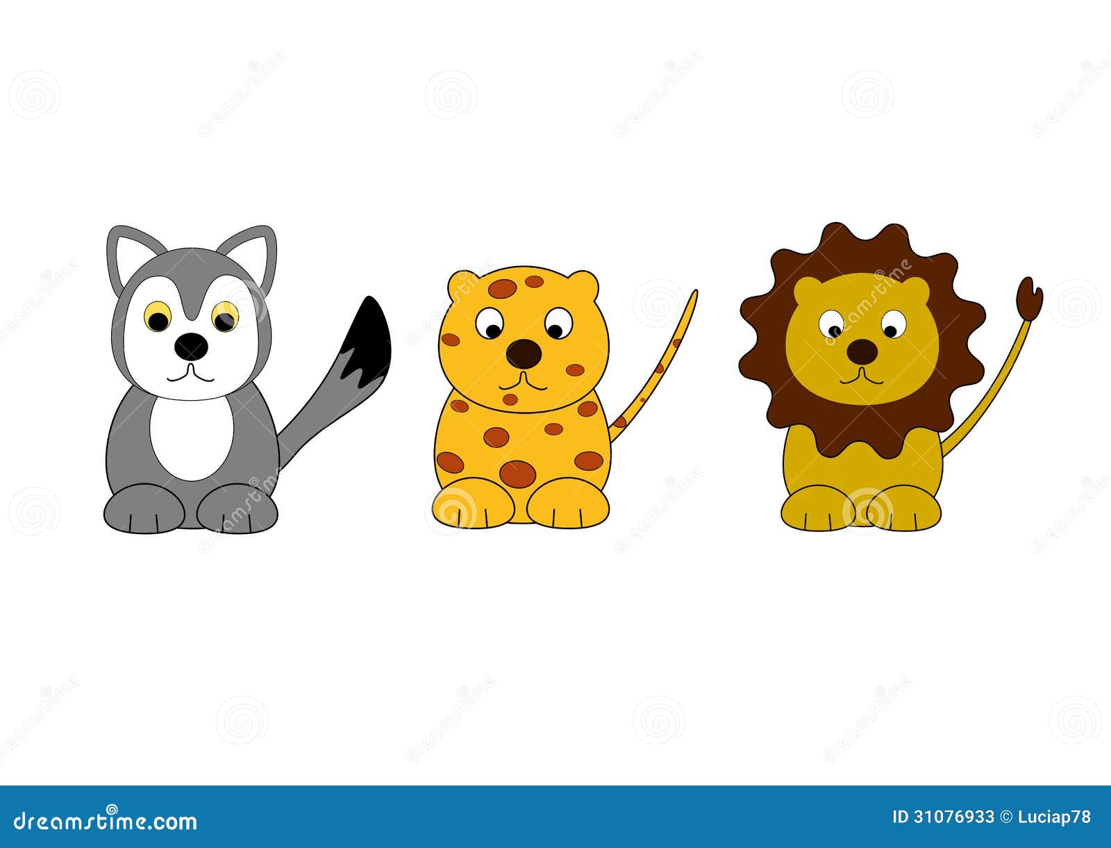 Cute predators stock vector. Illustration of color, wild - 31076933