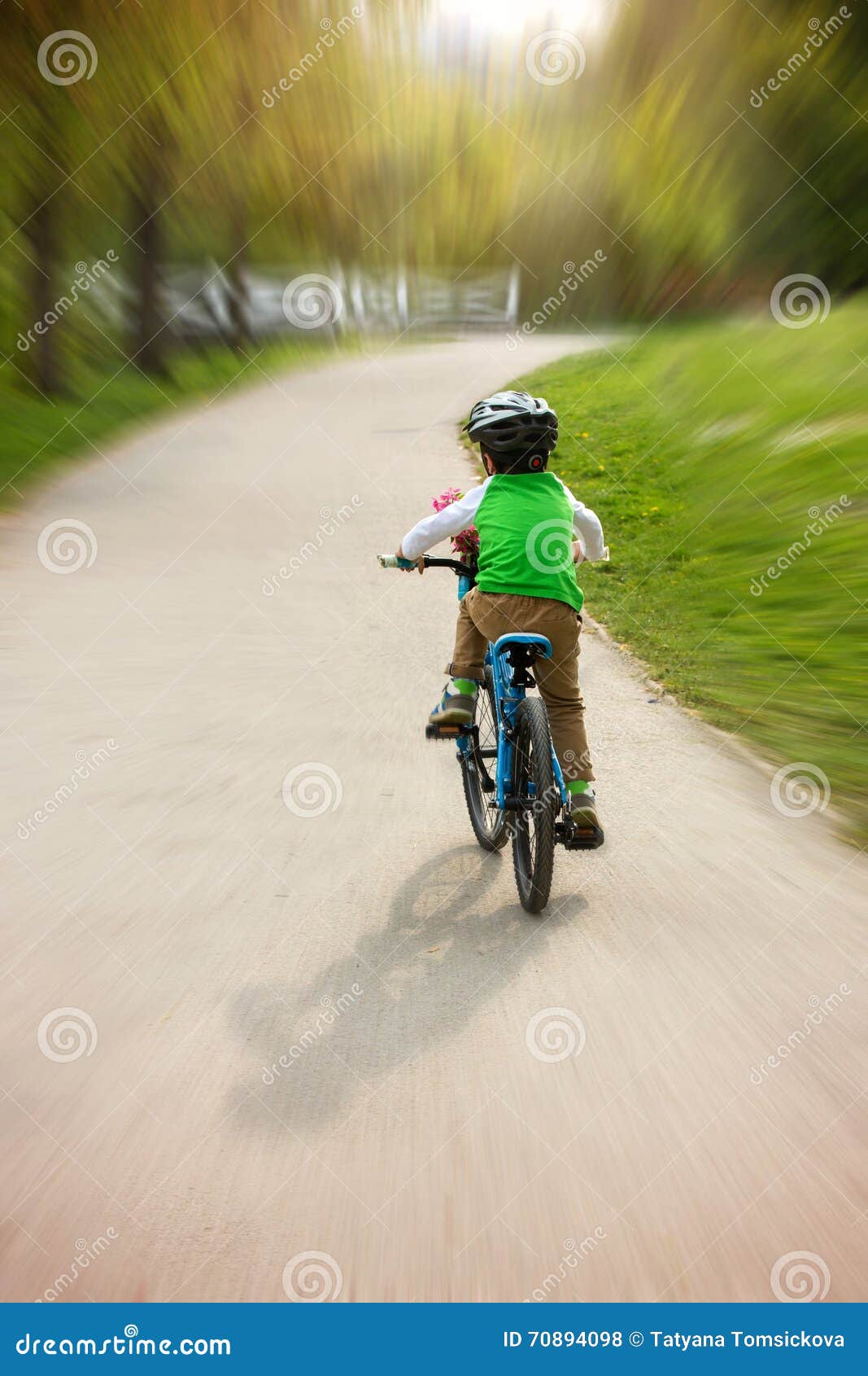 Cute Preschool Children, Riding Bikes In The Park Stock Photo - Image ...
