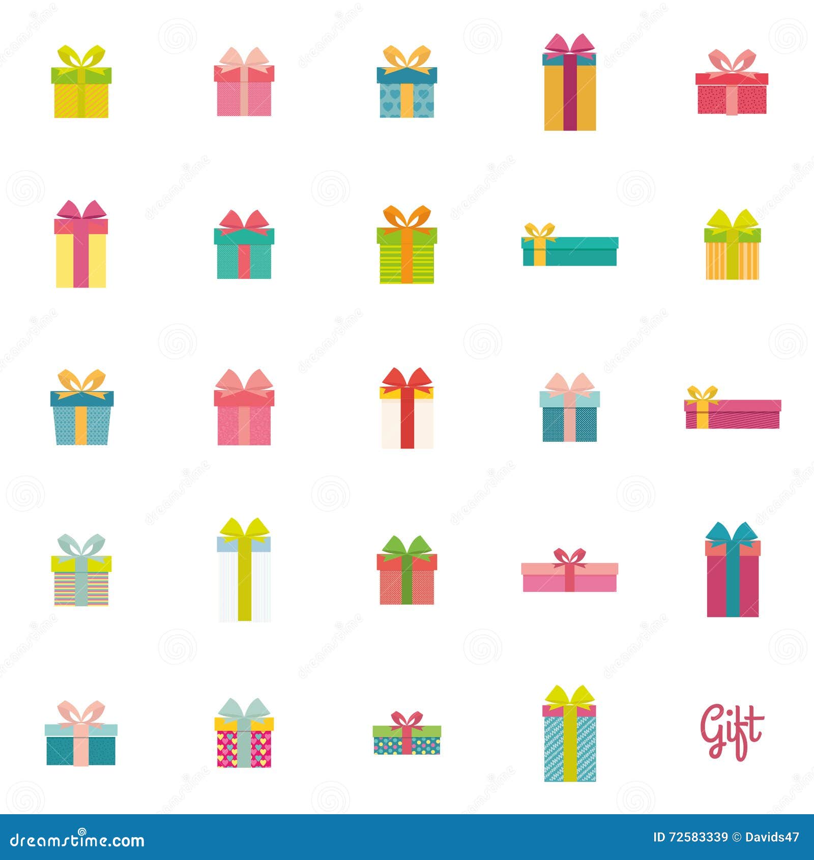 Cute present objects stock vector. Illustration of present - 72583339