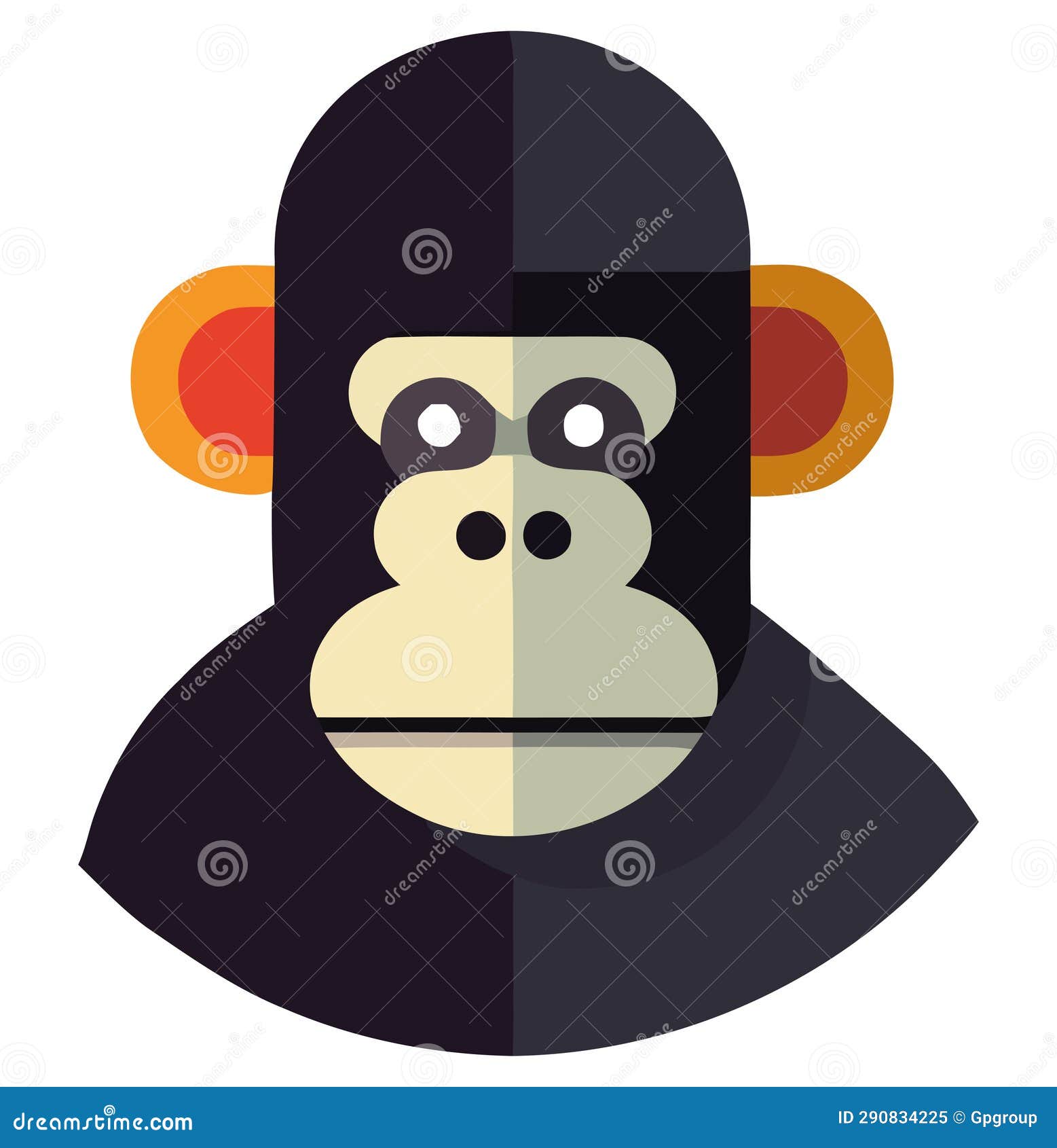 Cute primate face stock illustration. Illustration of macaque - 290834225