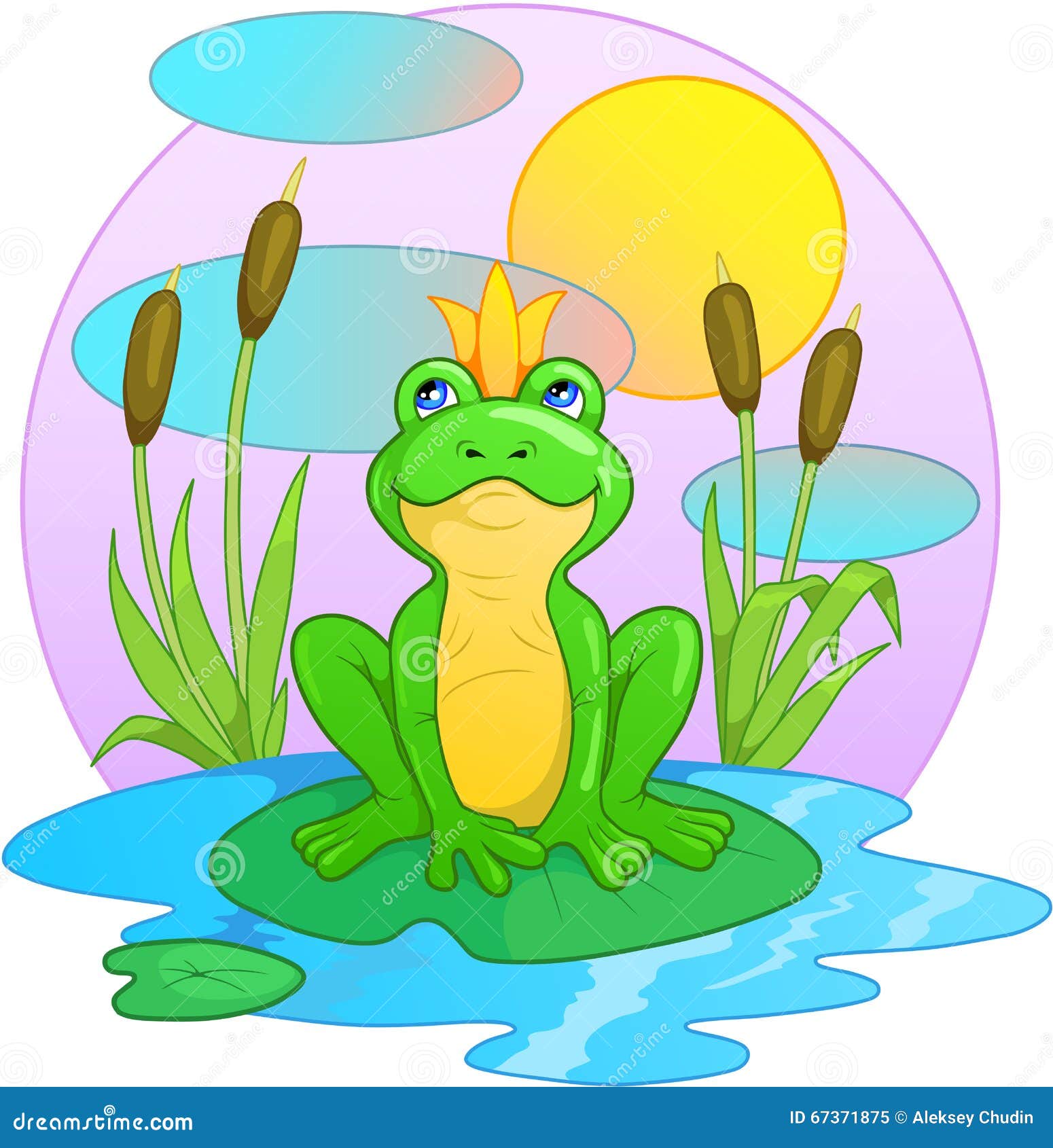 Cute princess frog stock vector. Illustration of water - 67371875