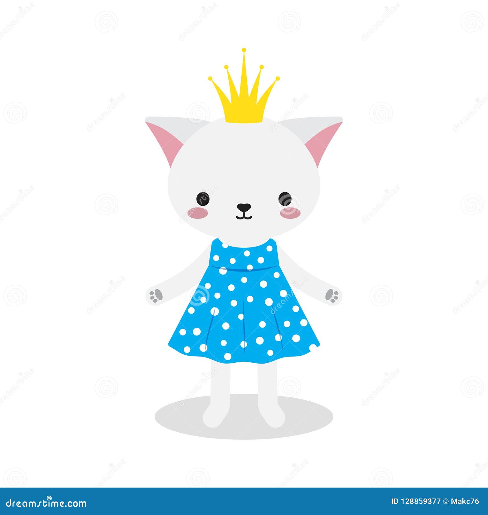 Cute Princess Kitty Vector Illustration Stock Vector - Illustration of ...