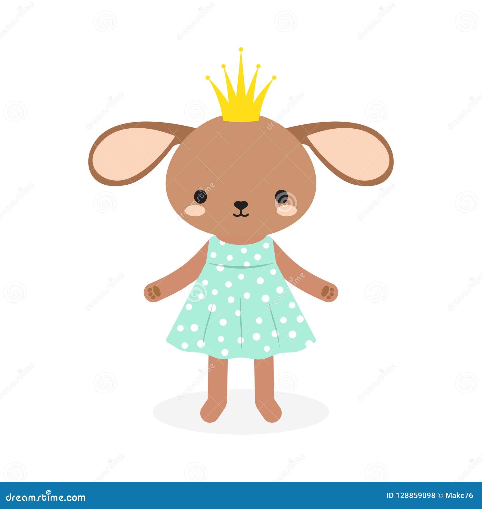 Cute Princess Rabbit in Crown Stock Vector - Illustration of isolated ...