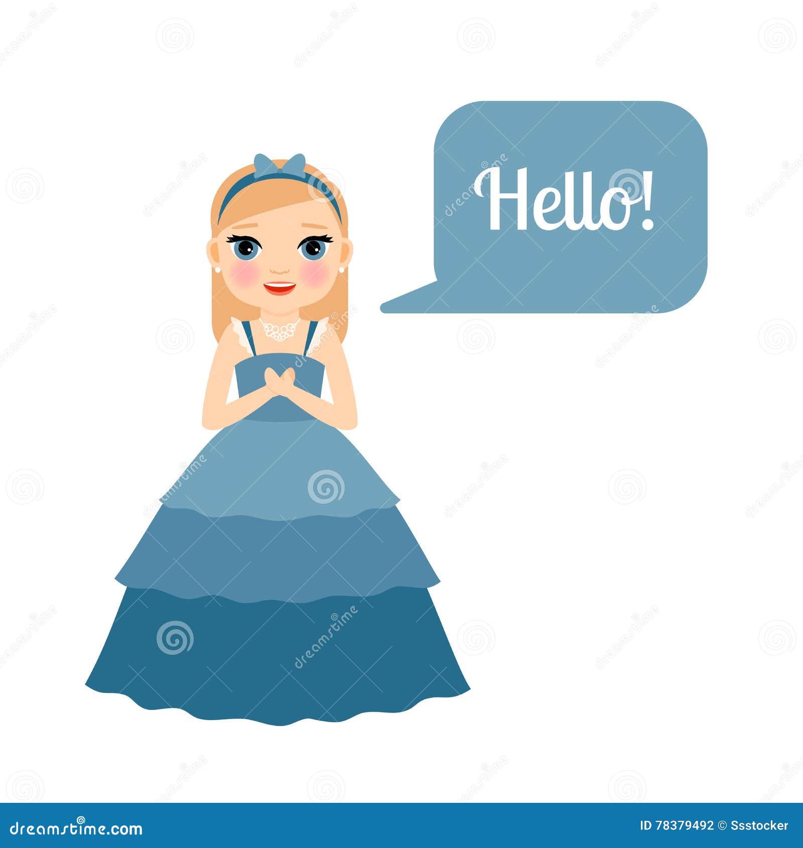 Cute Princess with Speech Bubble Stock Vector - Illustration of beauty ...