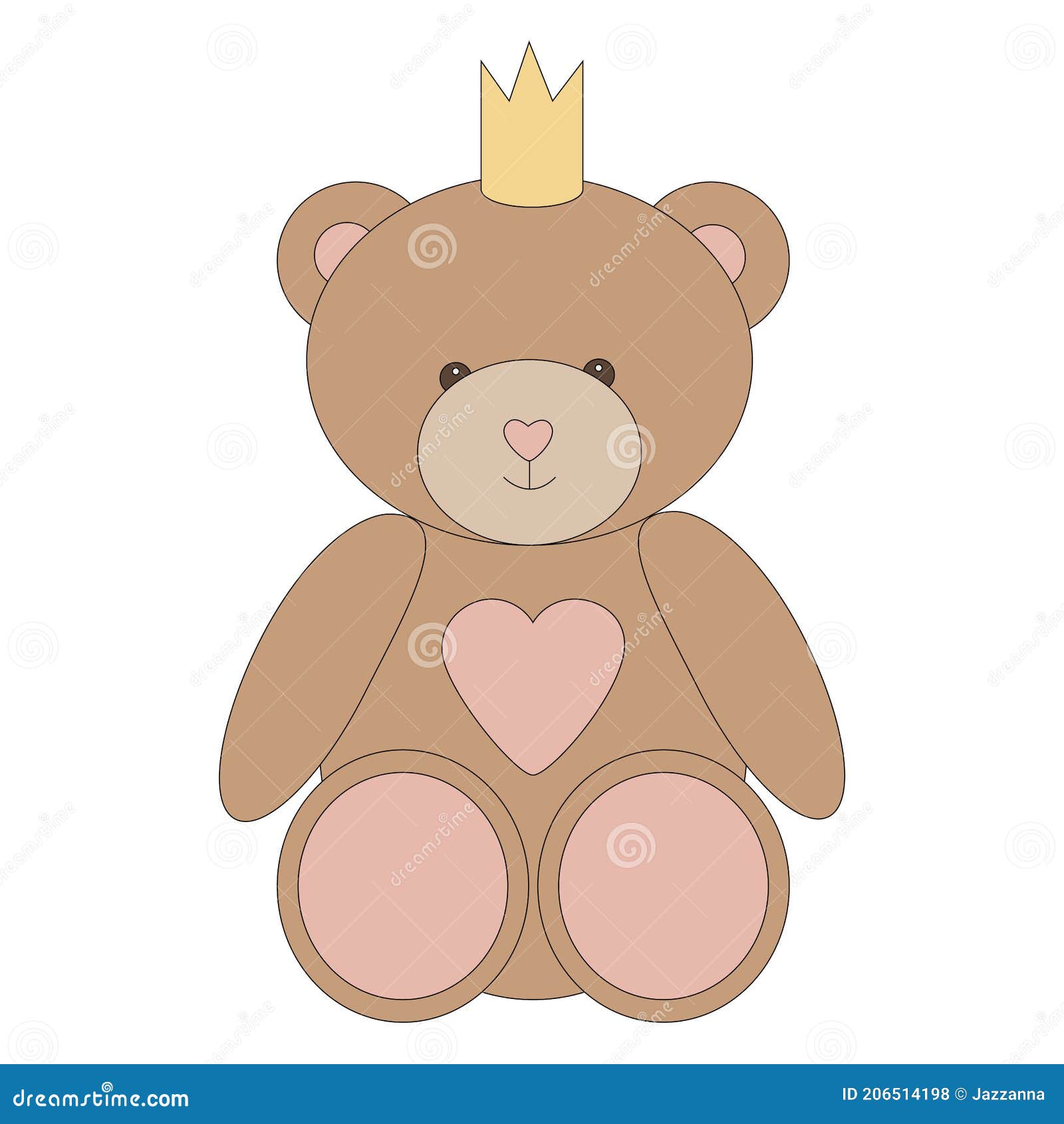 Cute princess teddy bear stock vector. Illustration of baby - 206514198