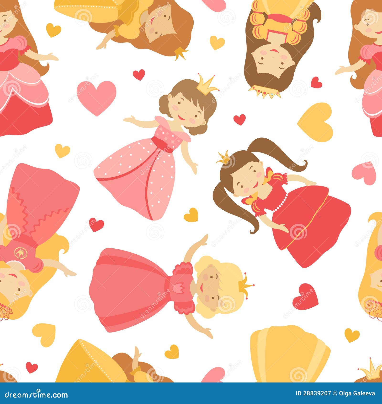 Cute princesses pattern stock vector. Illustration of glamour - 28839207