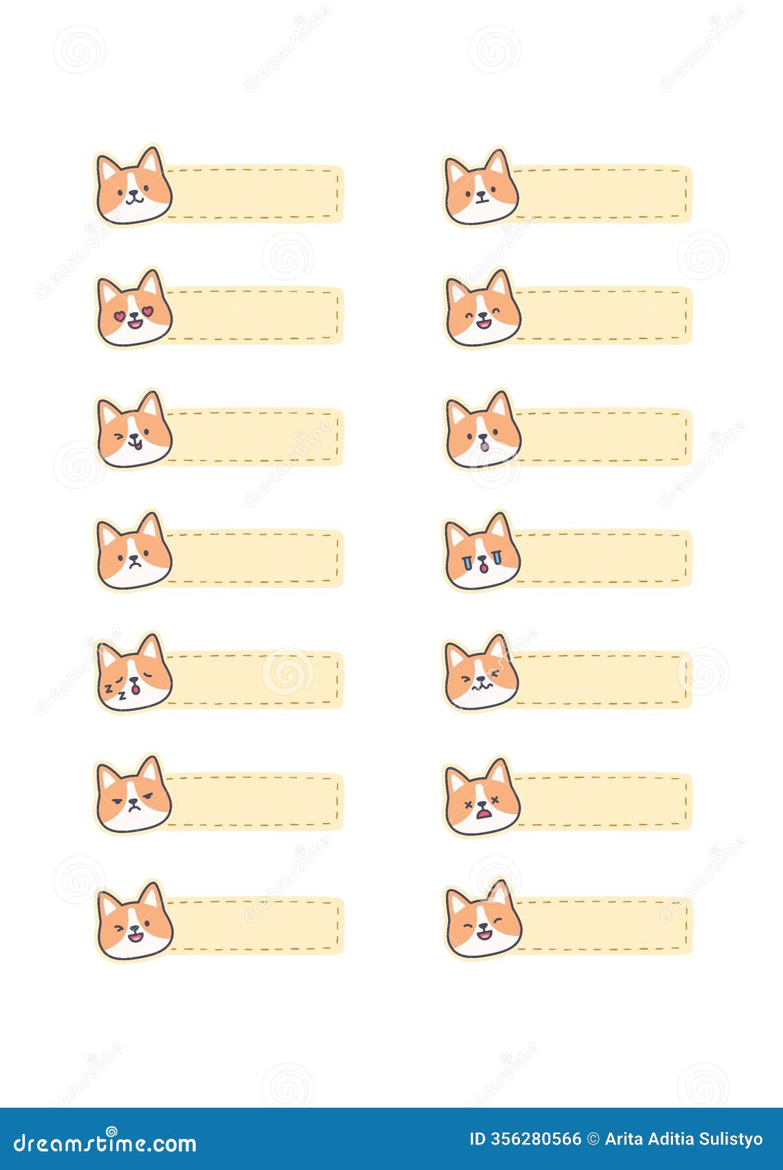 A Cute Printable Mouse Label Sticker Set Stock Image | CartoonDealer ...